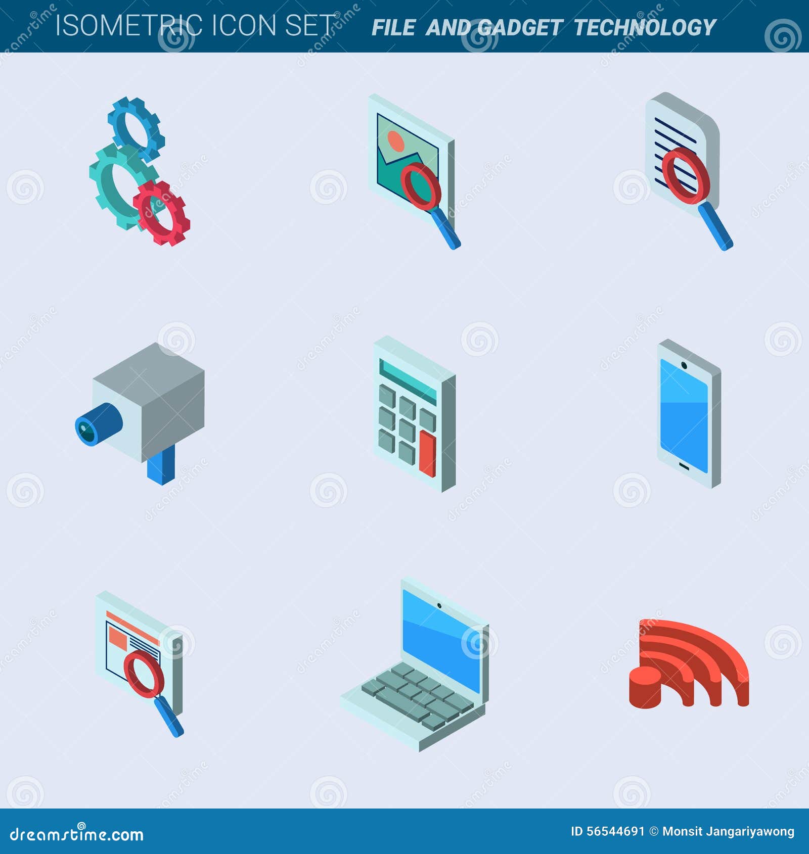 Isometric Mobile Gadgets and Technology Icons Set Vector Illustration ...