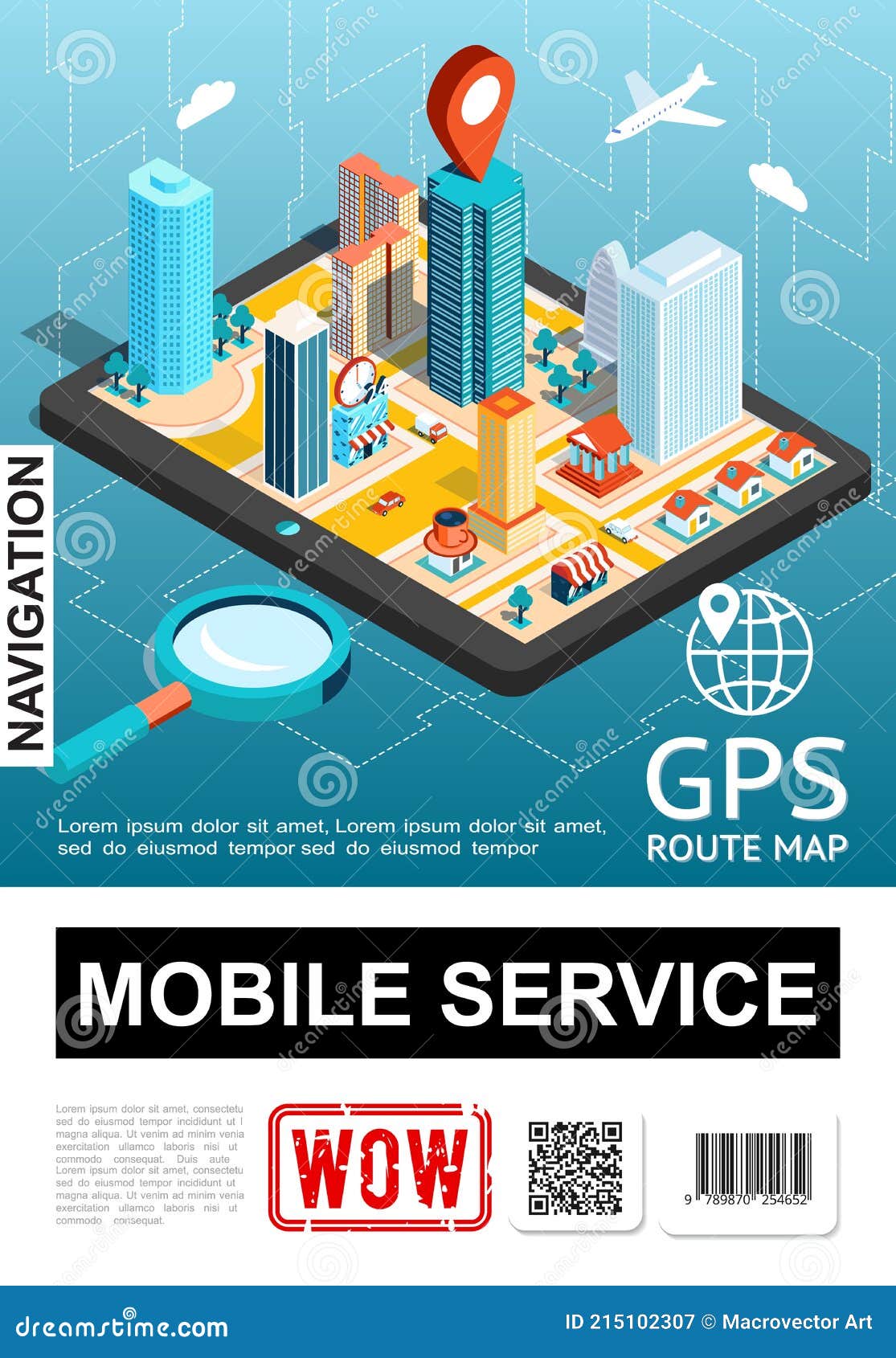 Isometric Mobile Navigation Service Poster Stock Vector - Illustration of service, city: 215102307