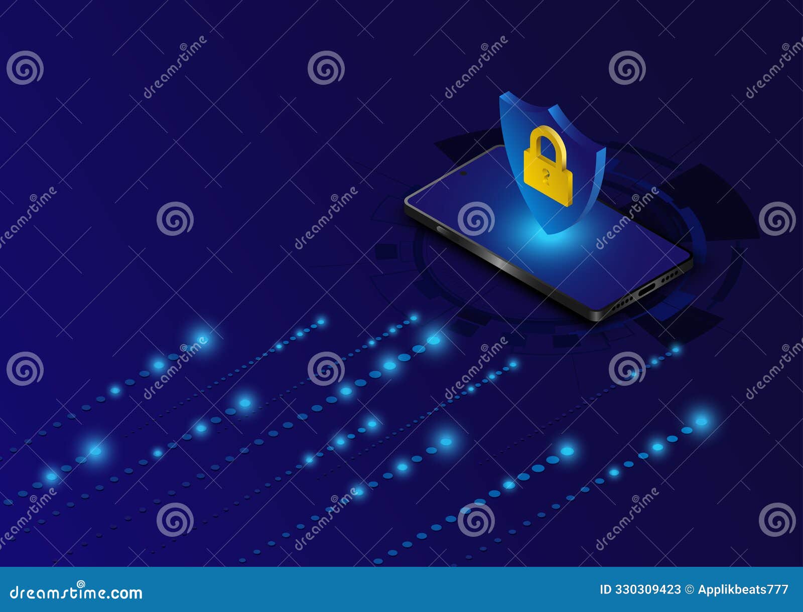 Isometric Mobile Phone Network Security Information Transfer Background. Mobile Data Security ...