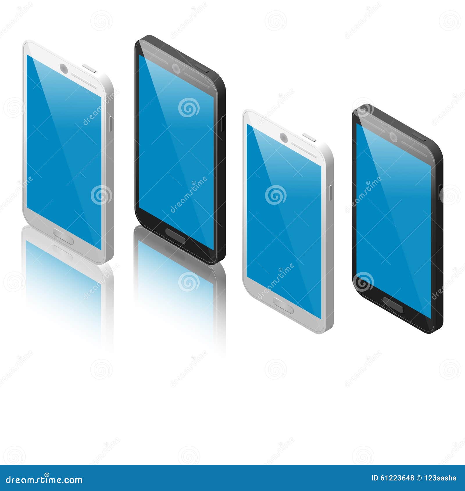 Isometric mobile phone stock vector. Illustration of interface - 61223648