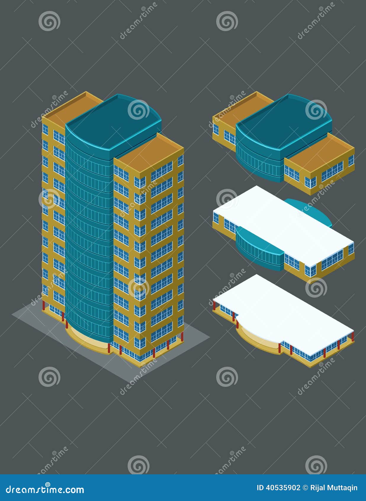 Isometric modern building stock vector. Illustration of structure ...