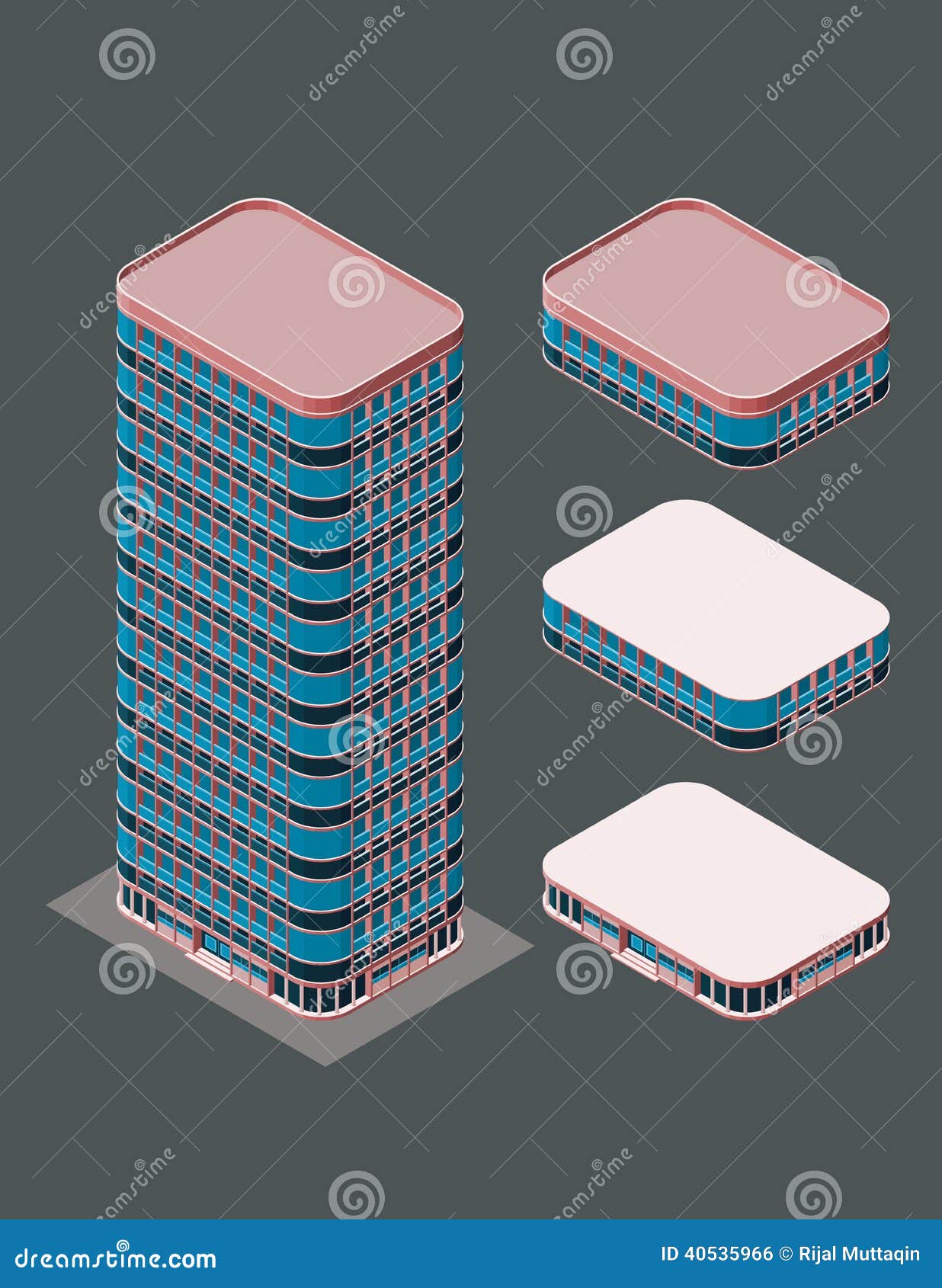 Isometric modern building stock vector. Illustration of building - 40535966