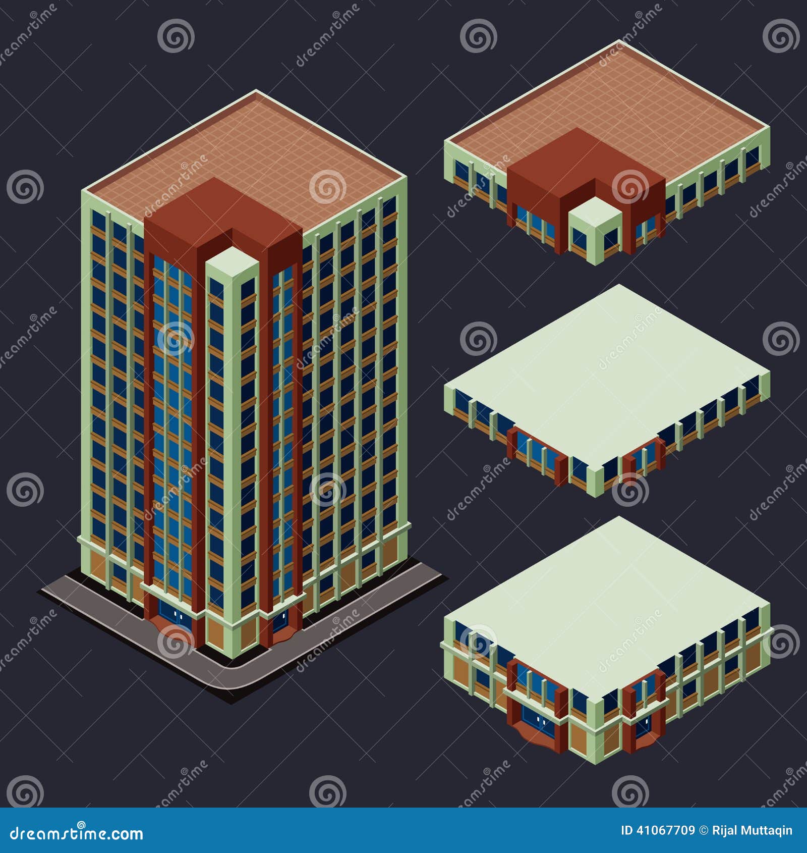 Isometric modern building stock vector. Illustration of building - 41067709