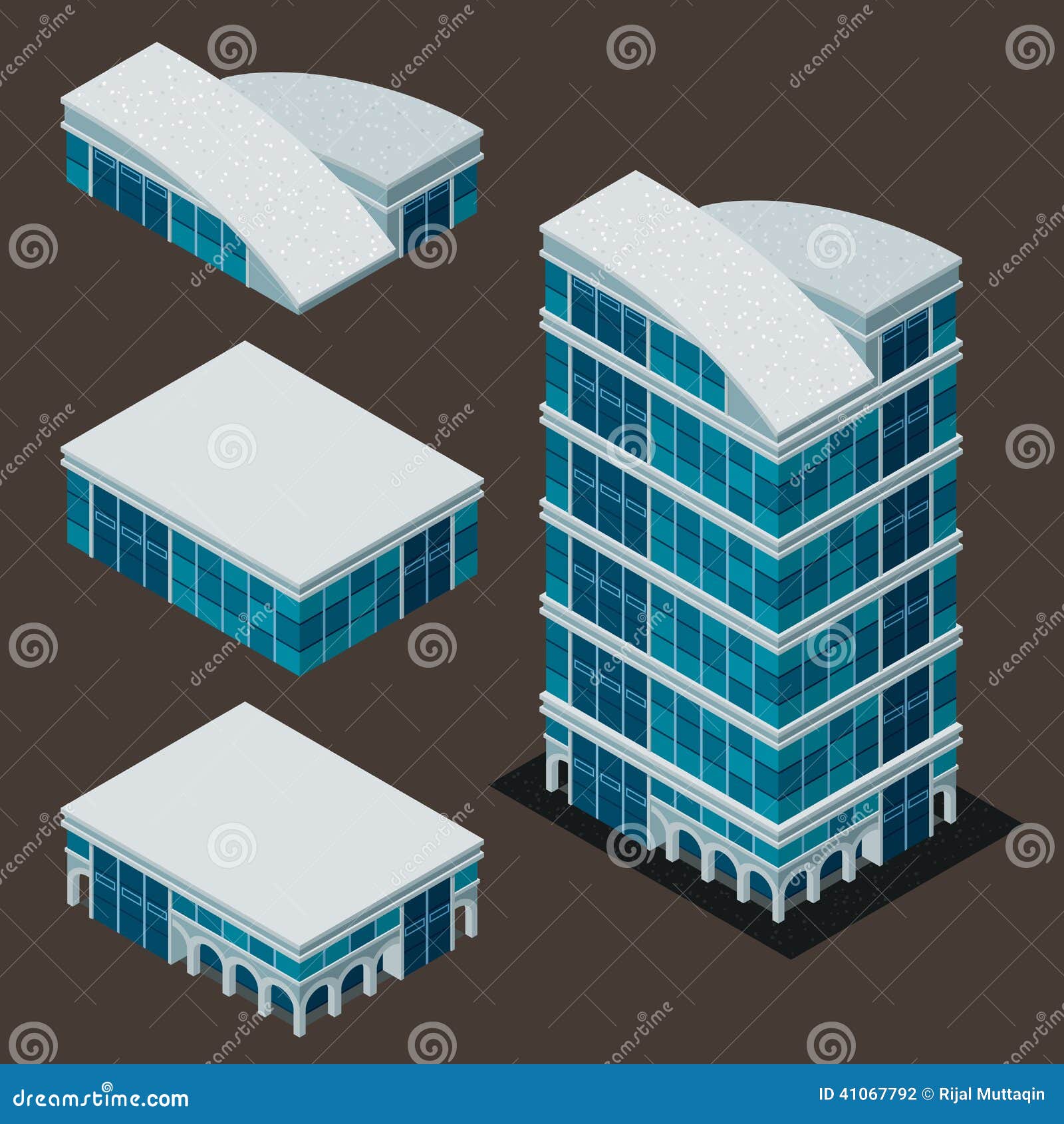 Isometric modern building stock vector. Illustration of plaza - 41067792