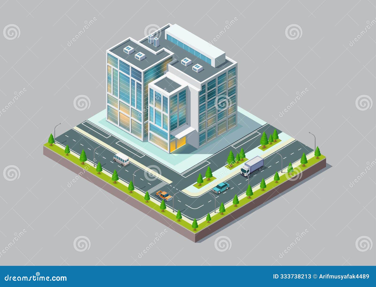 Isometric modern building stock illustration. Illustration of office ...
