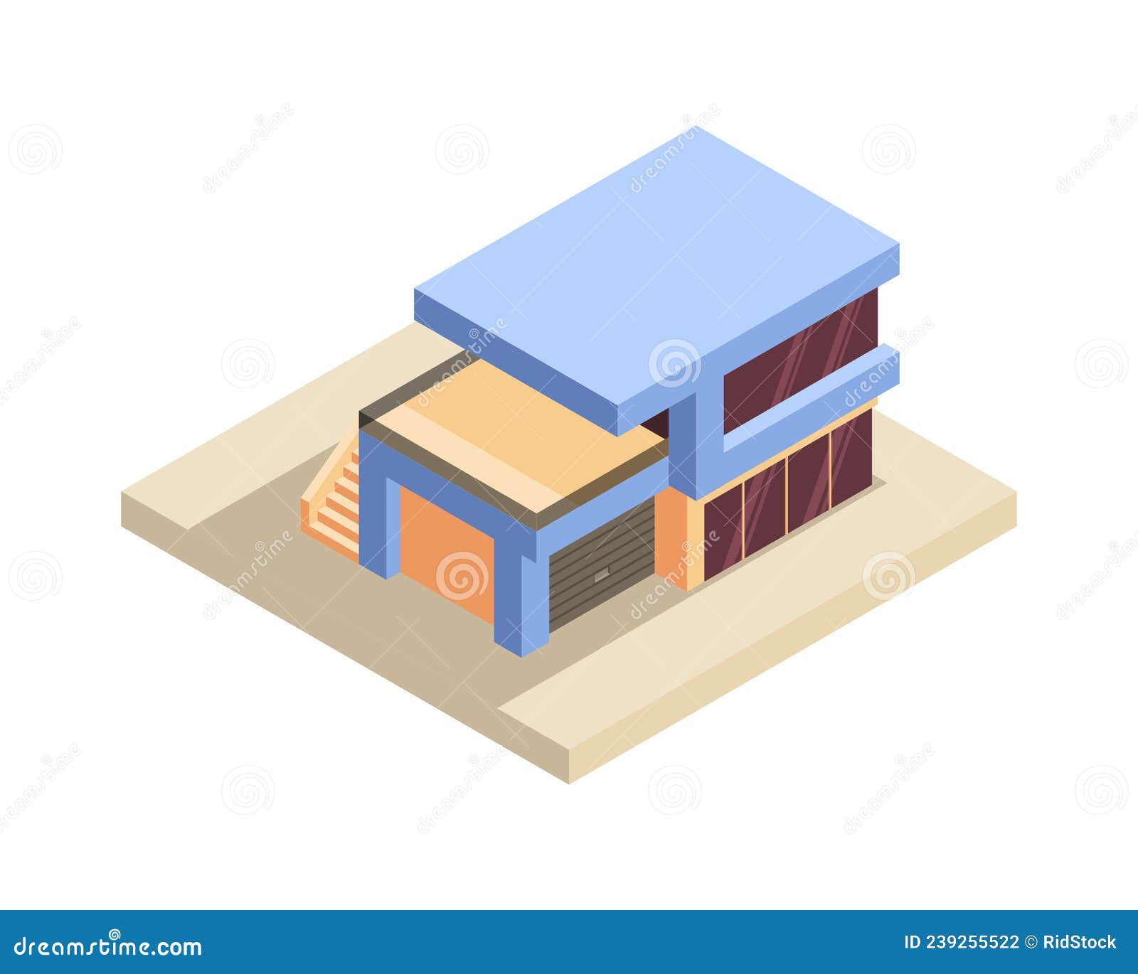 Isometric Modern House Flat Design Stock Vector - Illustration of ...
