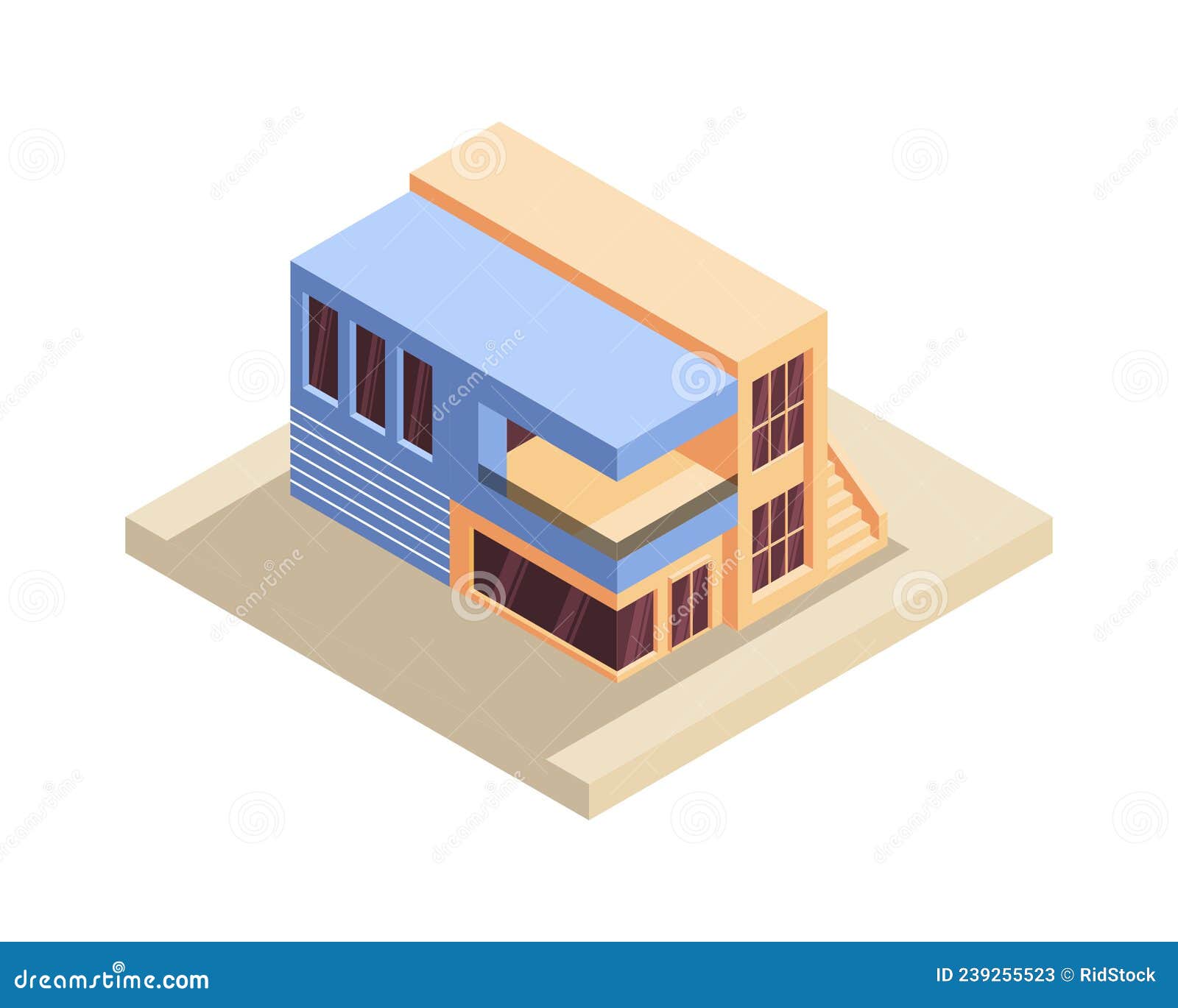 Isometric Modern House Flat Design Stock Vector - Illustration of ...