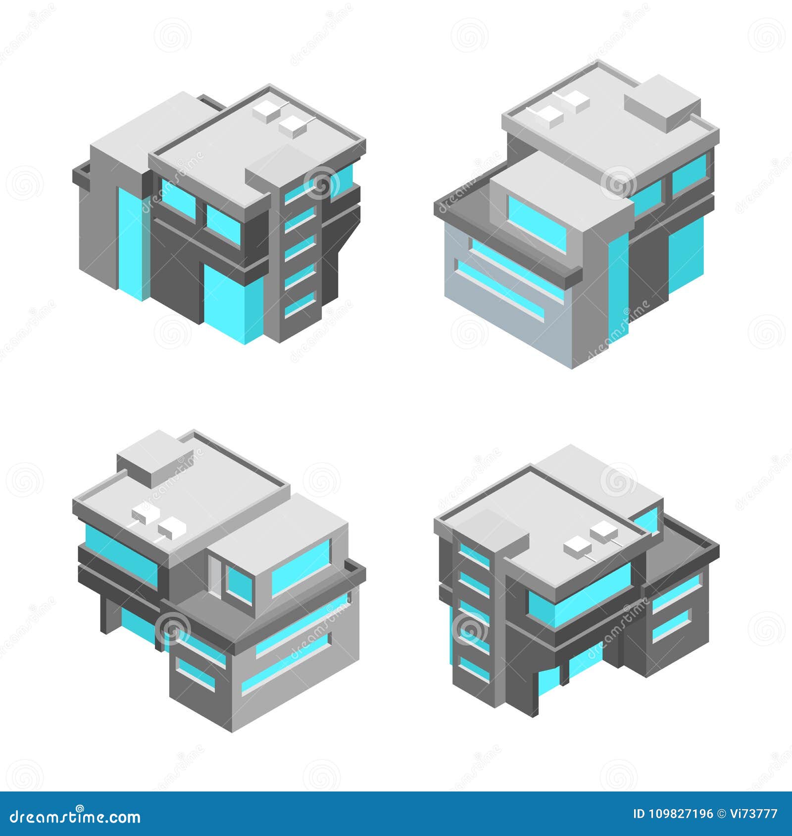 Isometric Modern House. Isolated Vector Illustration of Building. Stock ...