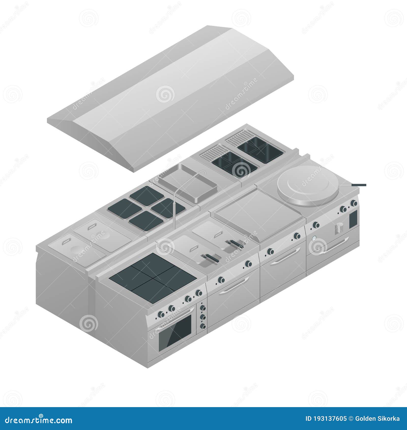 Industrial Kitchen. Restaurant Kitchen Stock Illustration ...