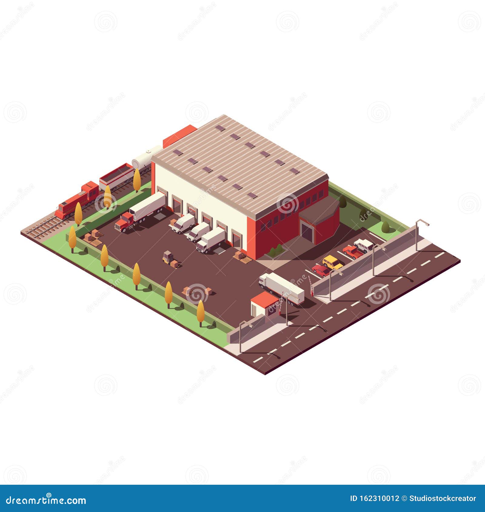 Isometric Modern Warehouse Concept. Isometric Vector Illustration ...