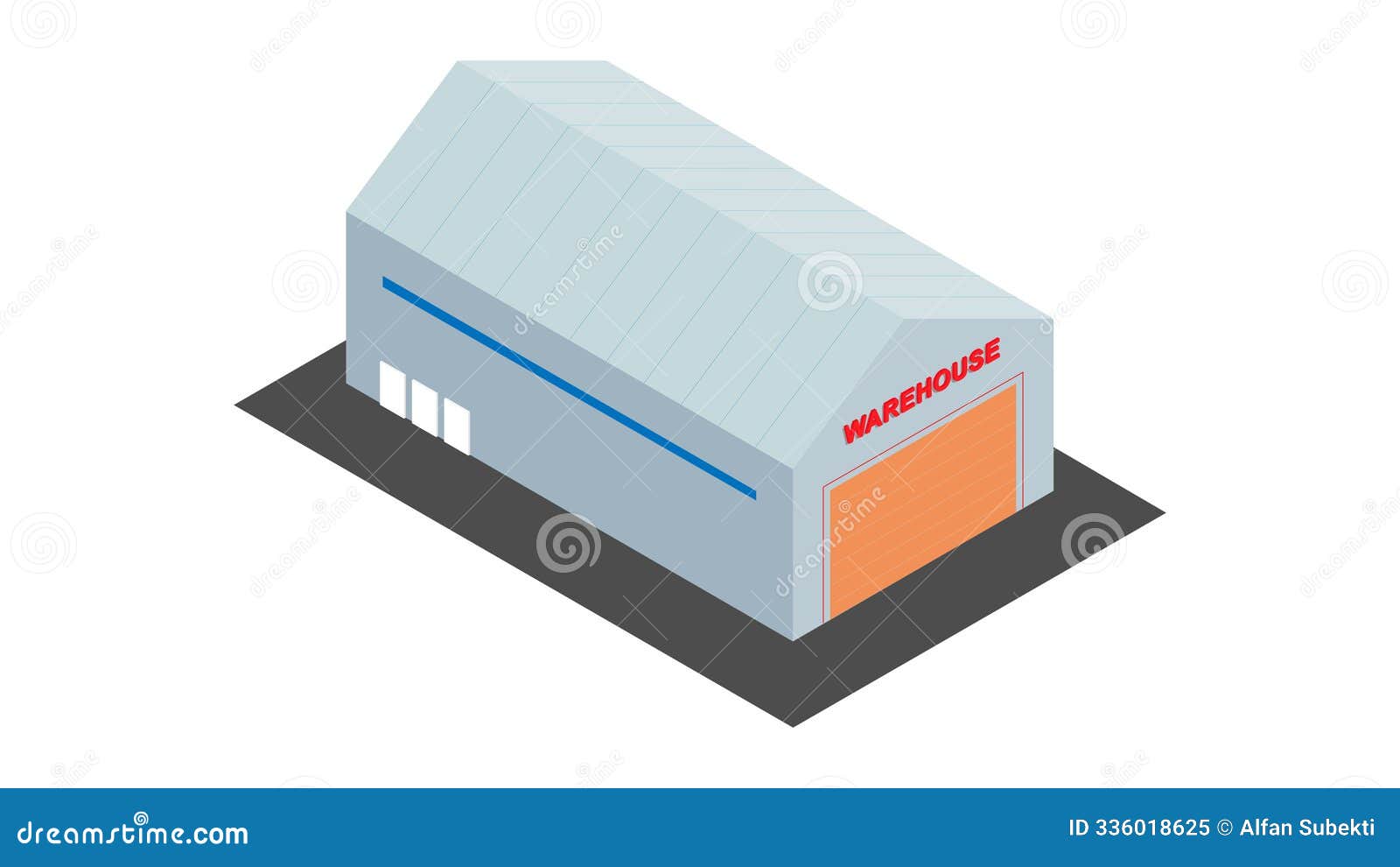 Isometric Modern Warehouse Isolated on White Background Stock ...