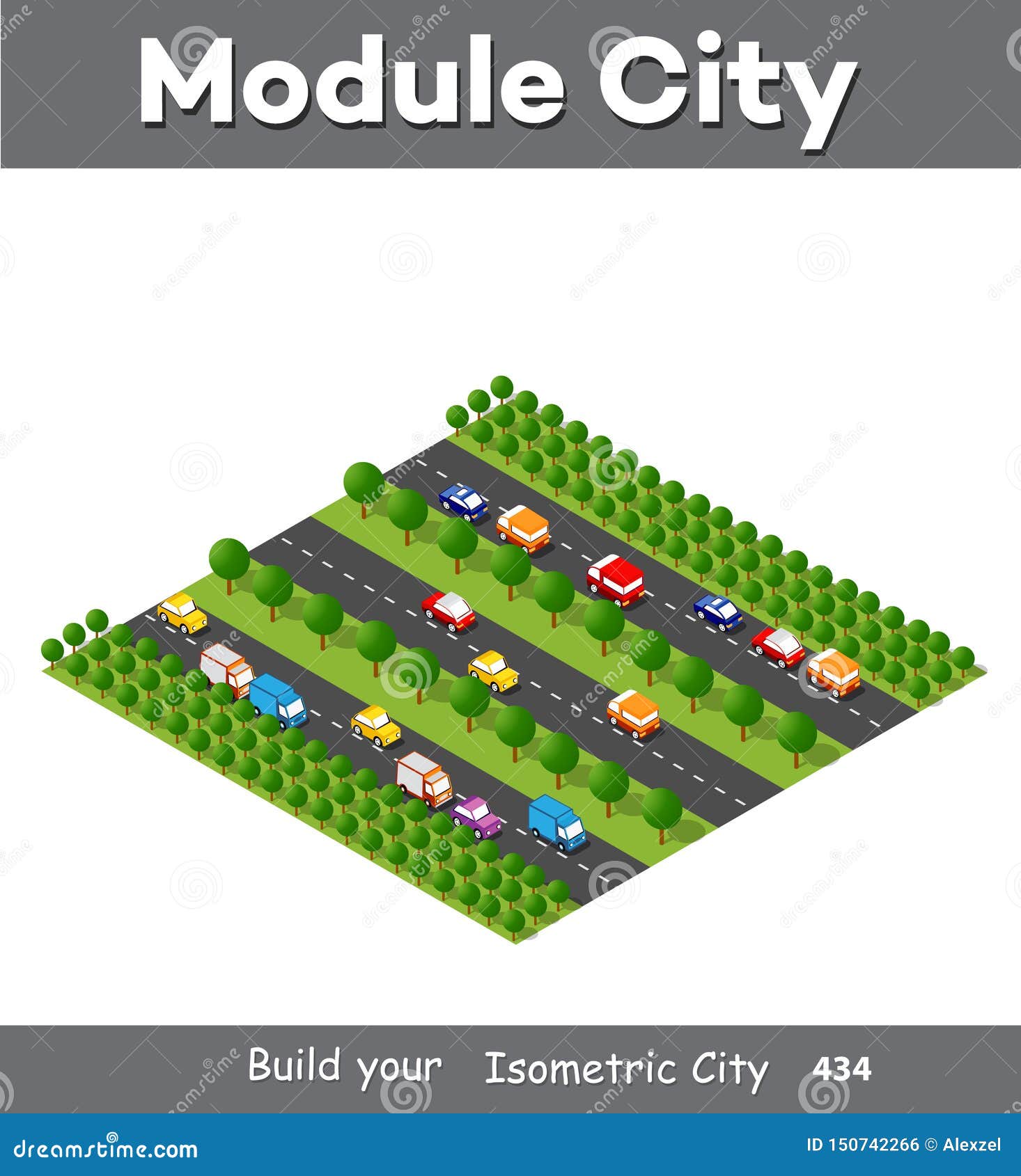 Isometric Module is Area Landscape Stock Vector - Illustration of ...