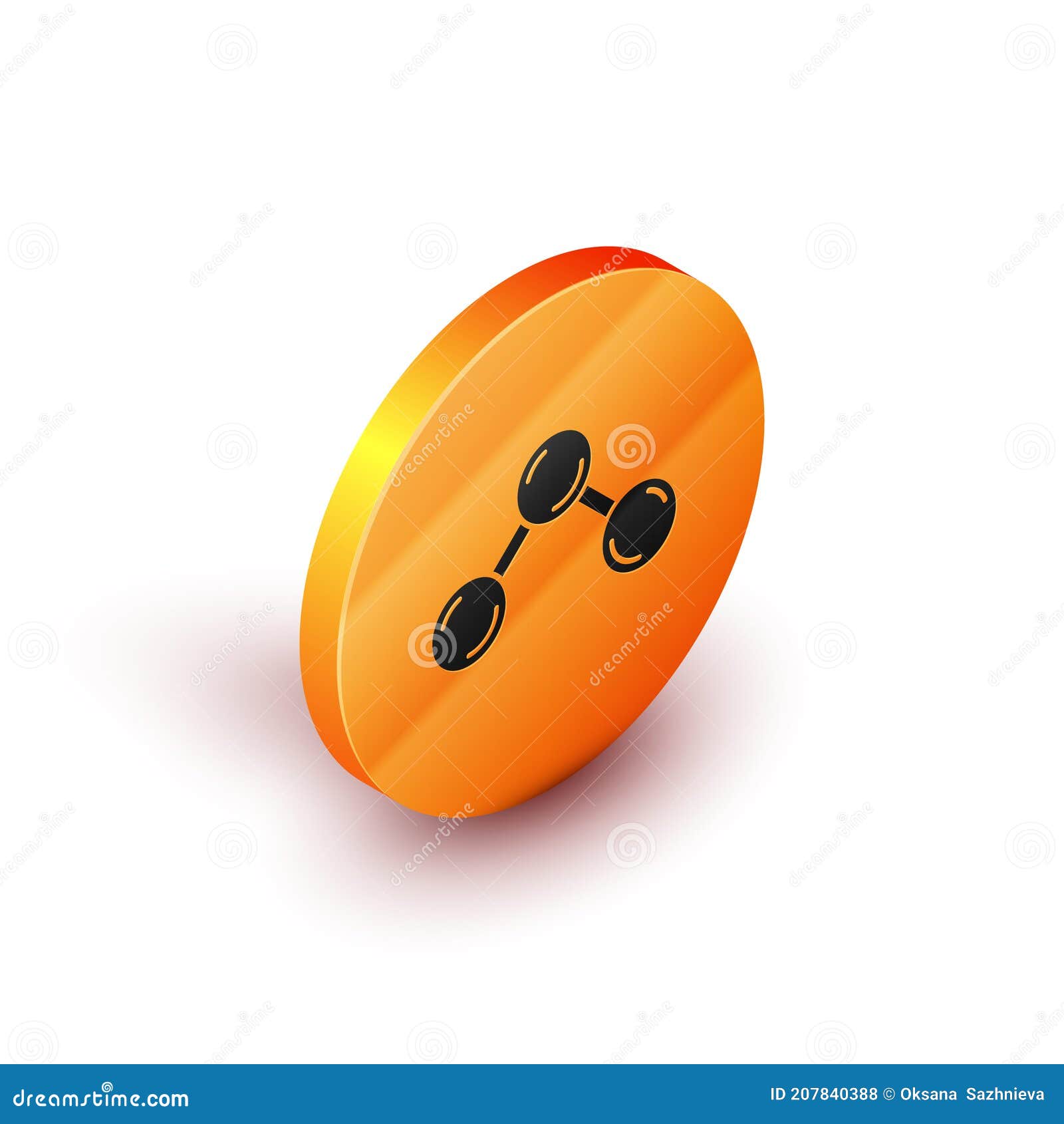 Isometric Molecule Icon Isolated on White Background. Structure of ...