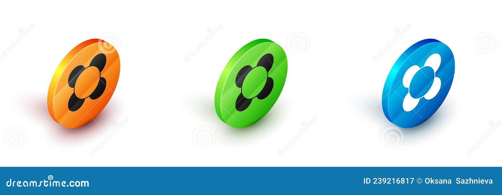 Isometric Molecule Icon Isolated on White Background. Structure of ...