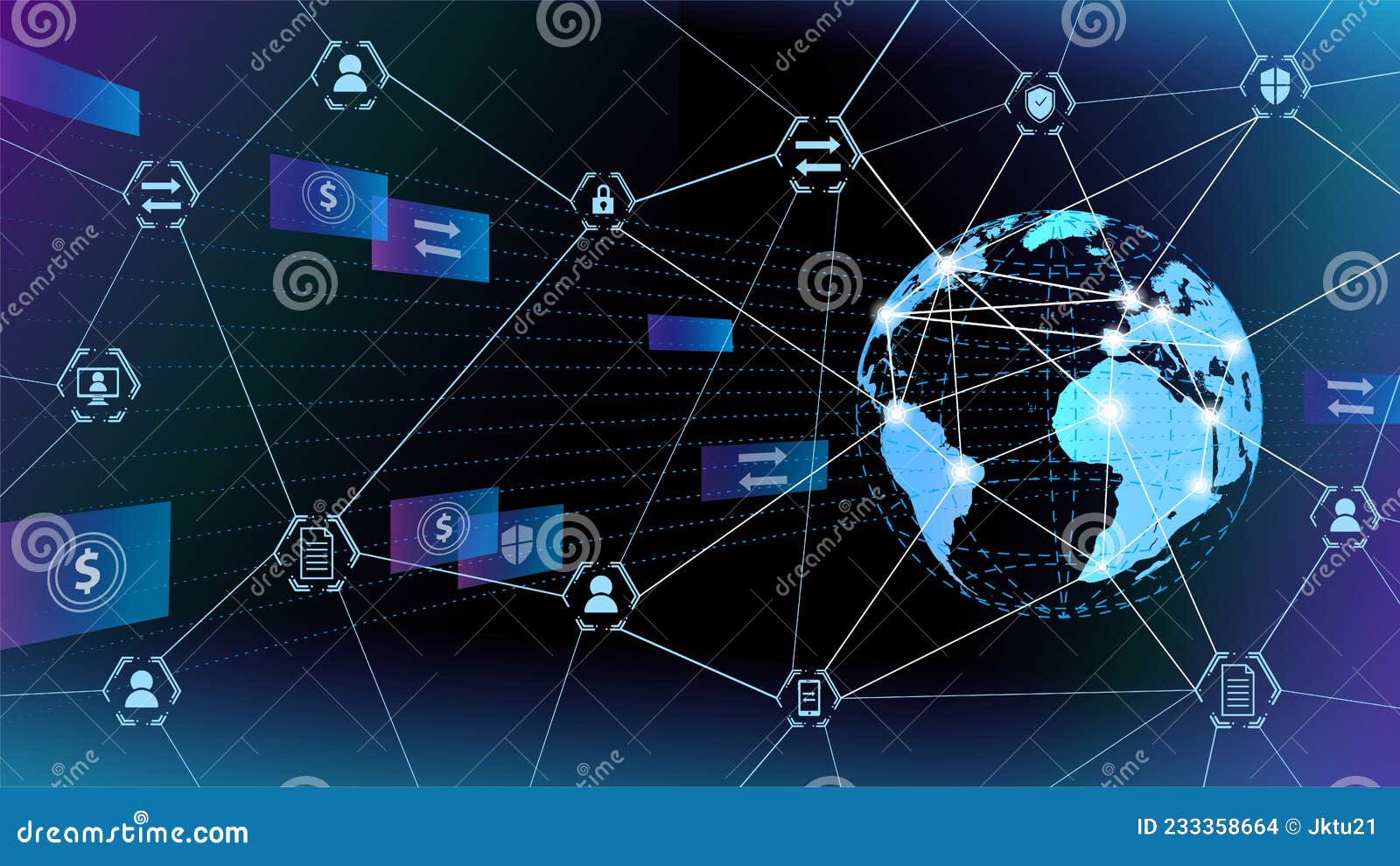 Worldwide Inetrnet Technology Vector Abstract Background. Money ...