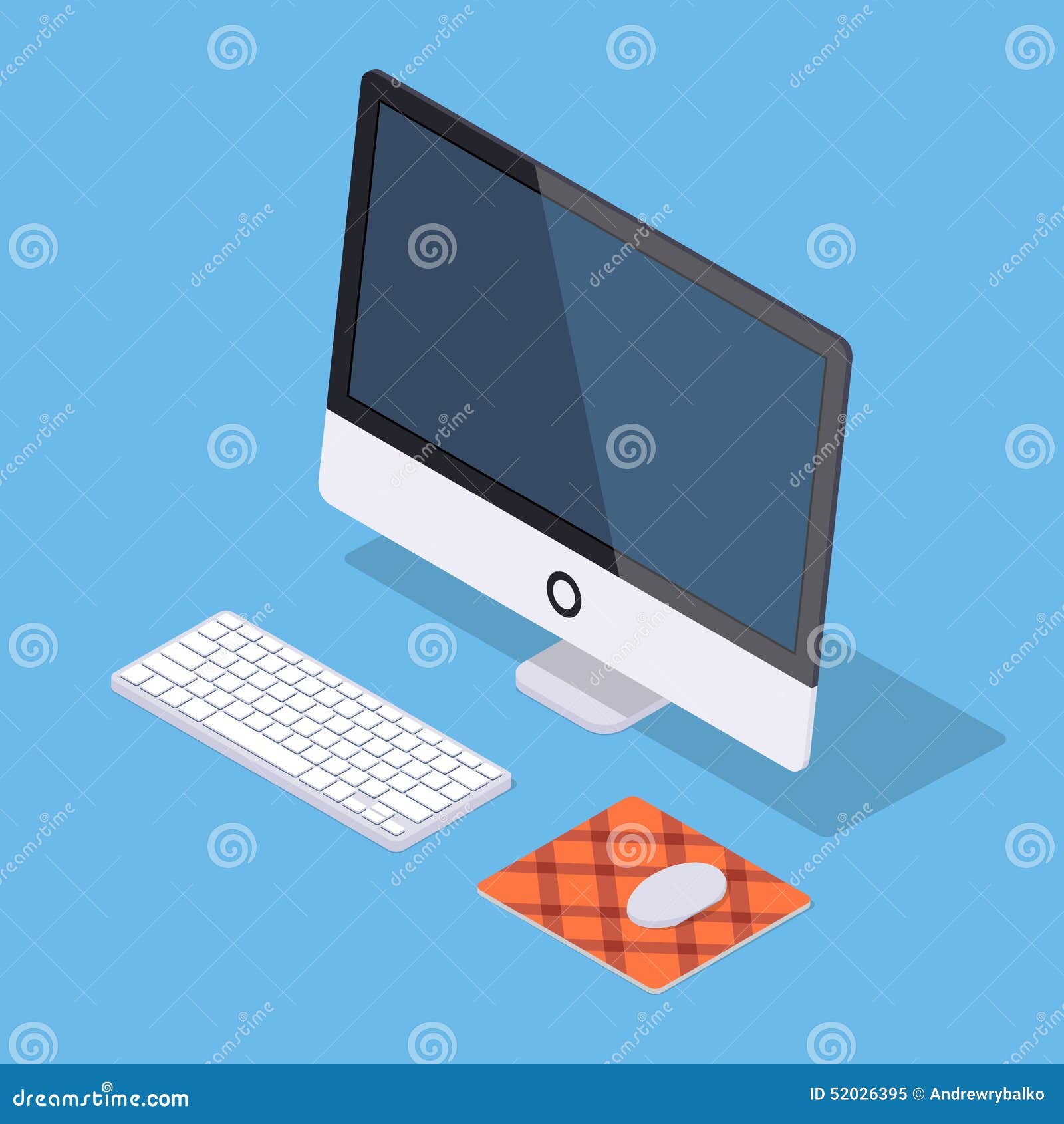 Isometric Monoblock Computer Vector Illustration | CartoonDealer.com ...