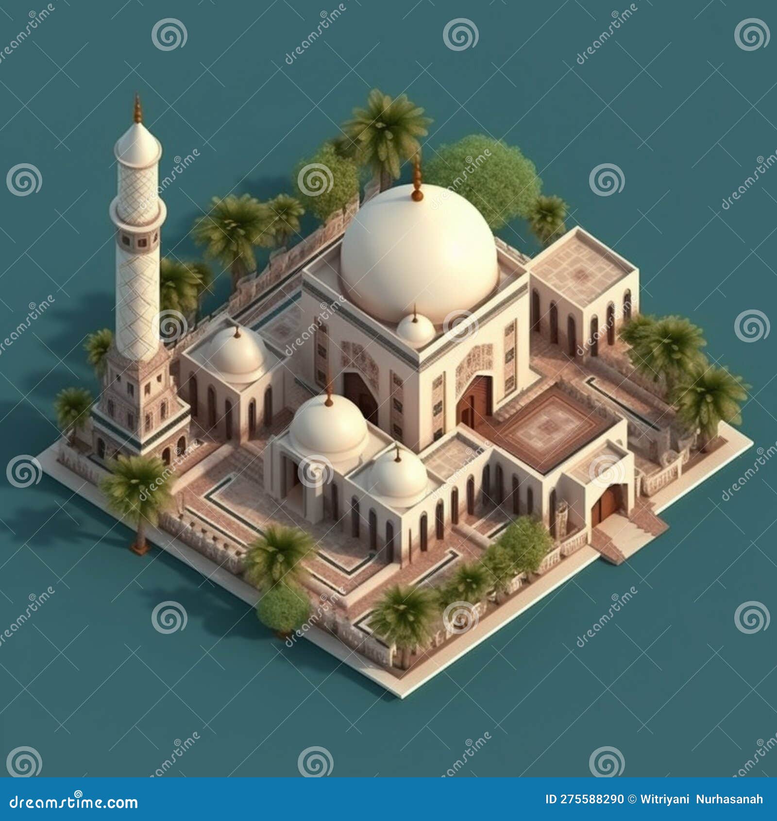 Isometric Mosque. Isometric Icon or Info Graphic Element Representing ... Isometric Mosque. Isometric Icon or Info Graphic Element Representing ...
