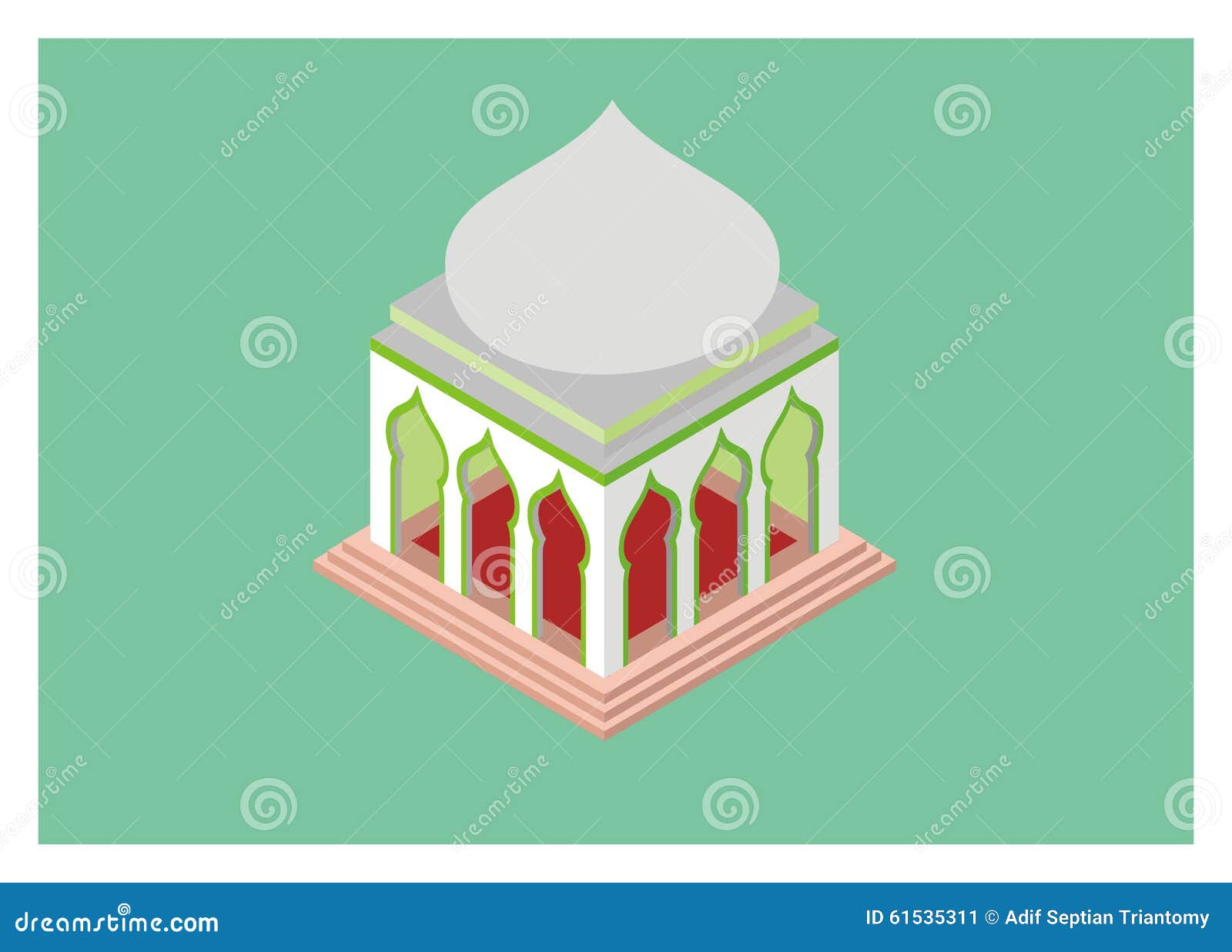 Isometric Mosque Simple Illustration Stock Vector - Illustration of ...