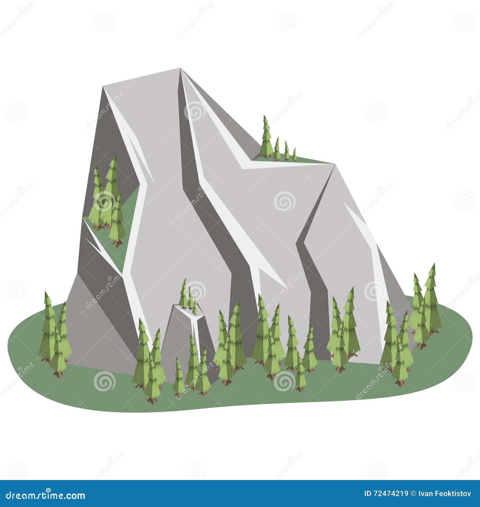 Isometric Mountain Landscape Cartoon Vector | CartoonDealer.com #72474219