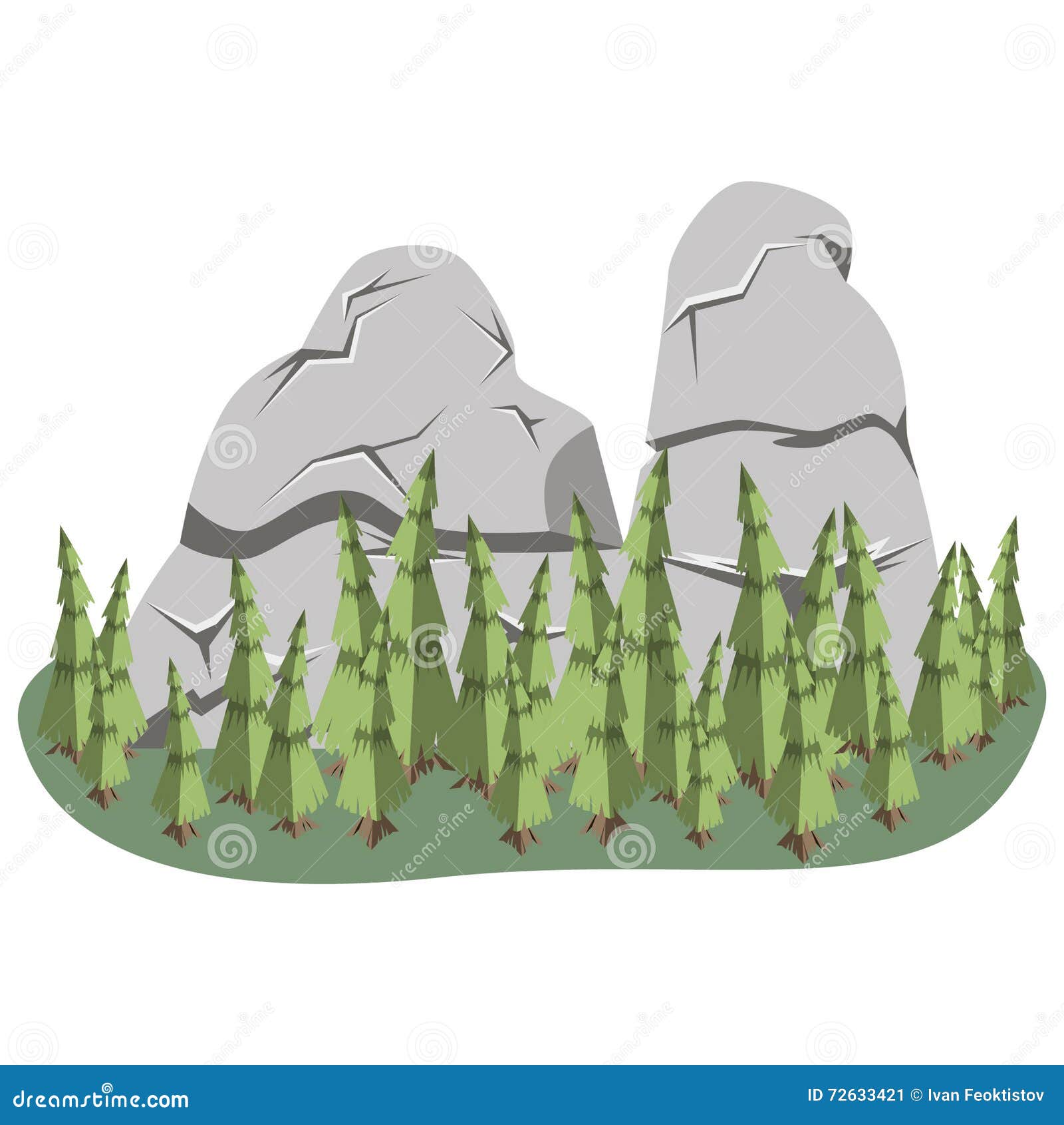 Set Of Isometric Map Mountain Object. Isometric Mountains Contour With ...