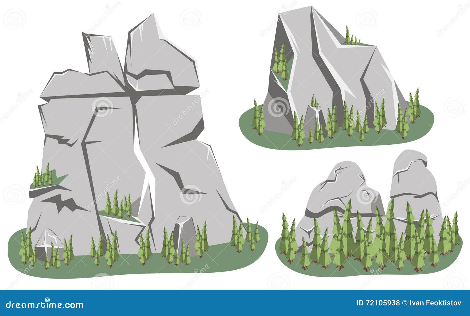 Isometric Mountain Landscape Stock Vector - Illustration of rough ...
