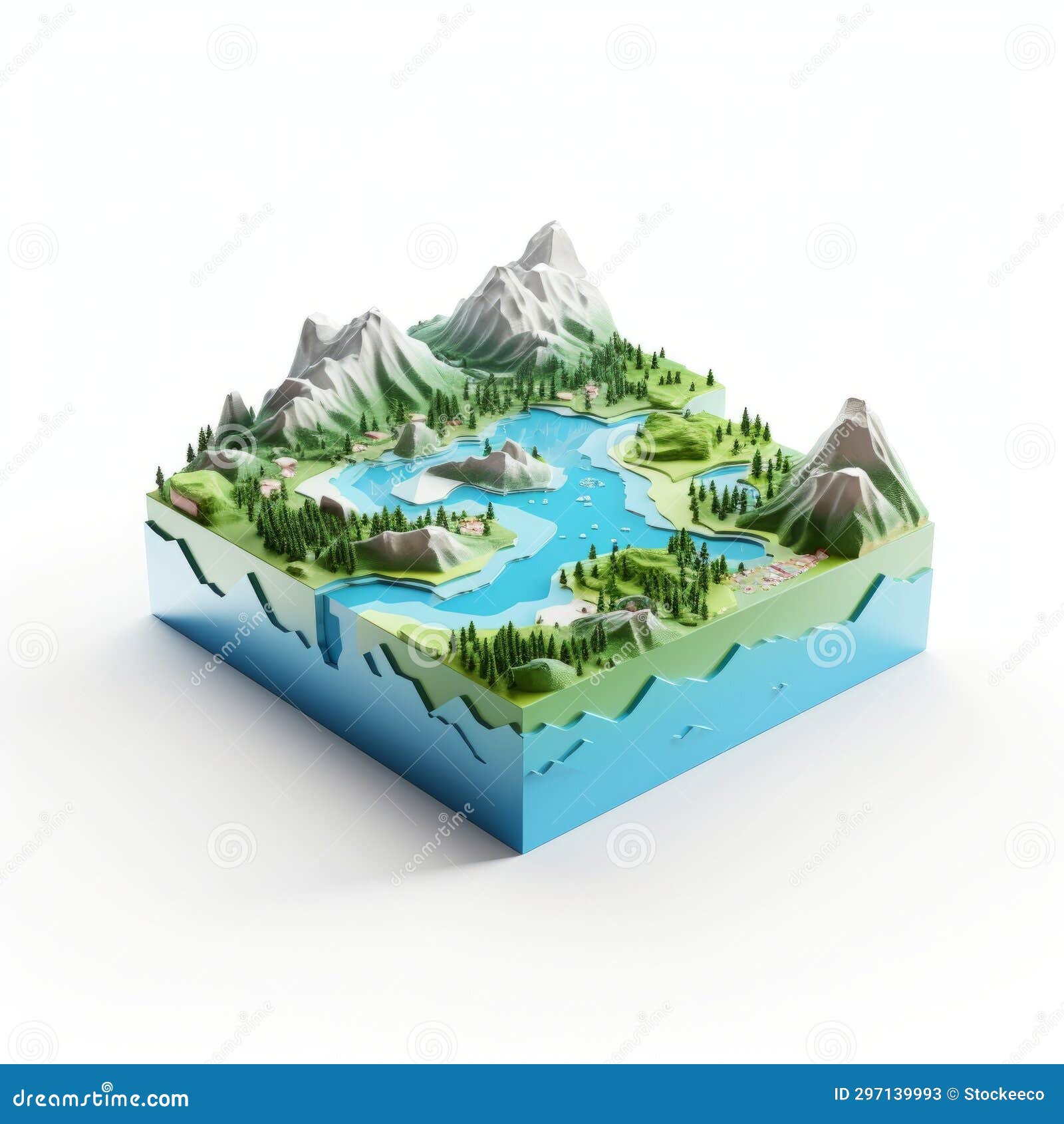 Isometric Mountain Landscape: Multidimensional Layers and Hyper ...