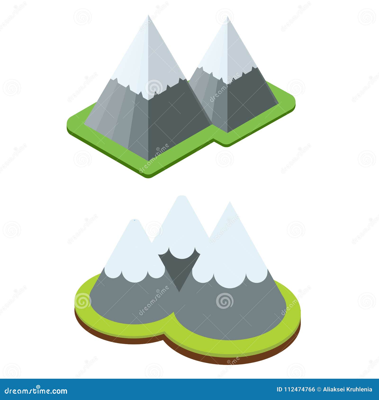 Isometric Mountains Icons stock vector. Illustration of isometric ...