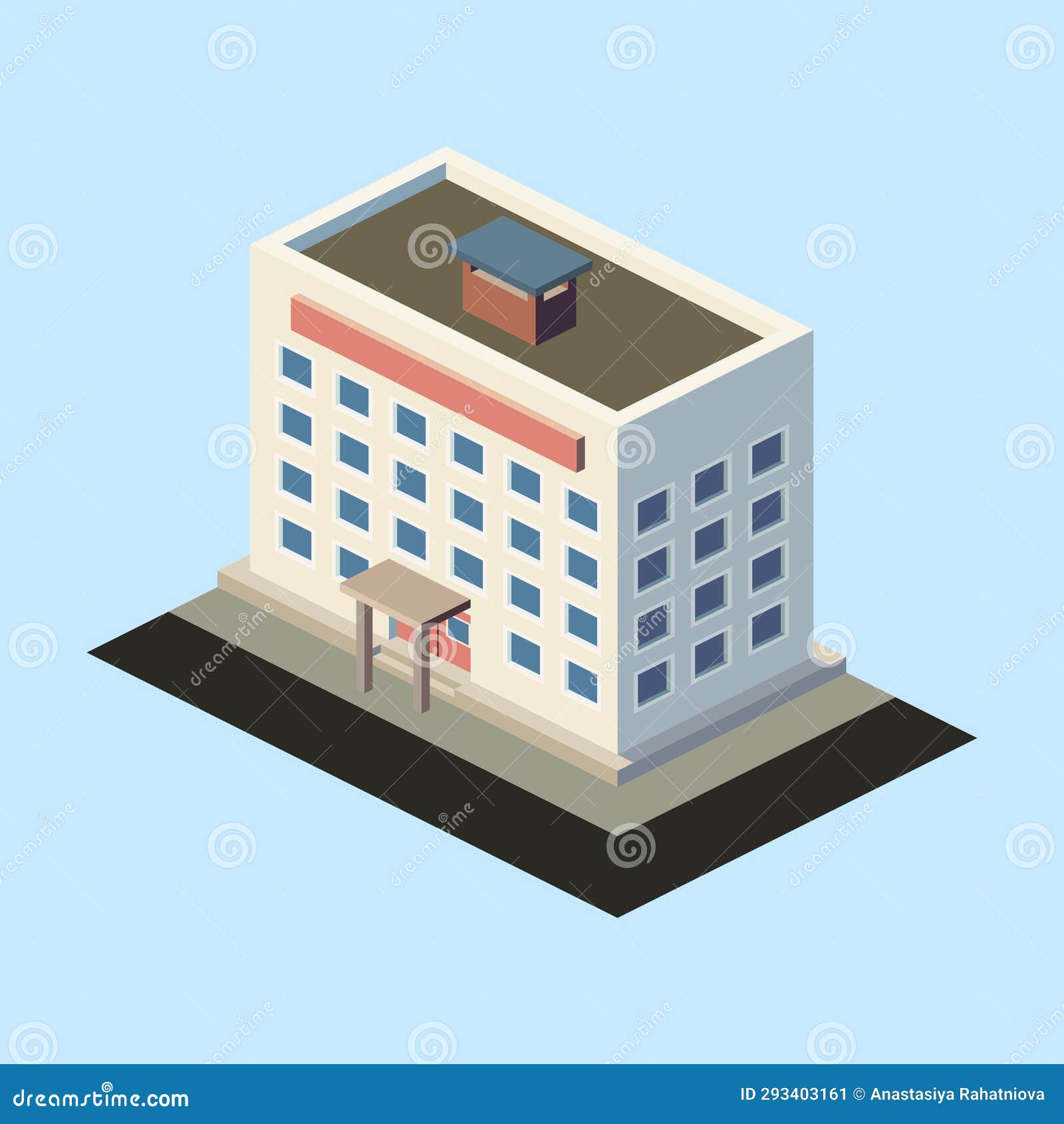 Isometric Multi-storey Building. Vector Illustration Stock Vector ...