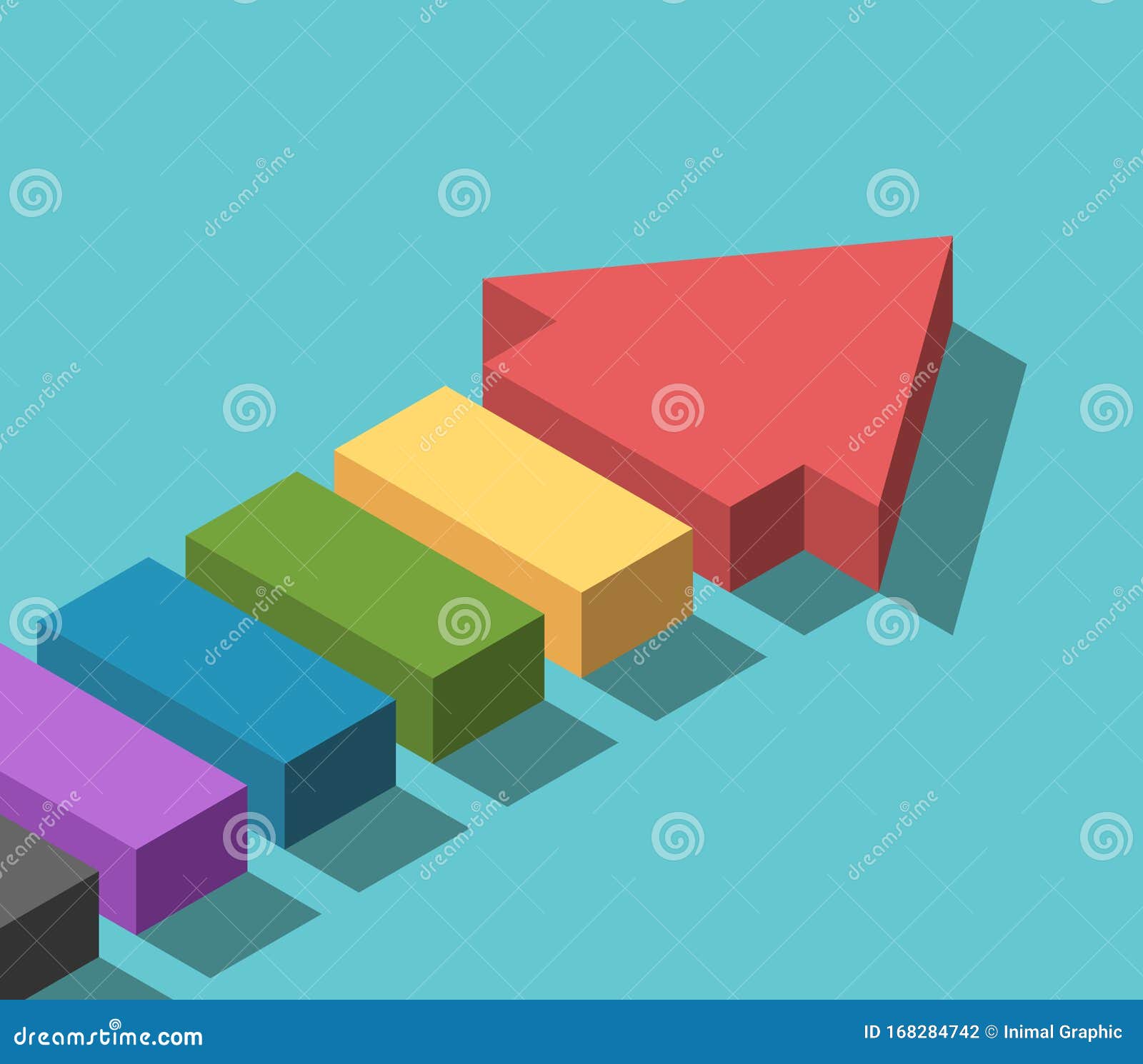 Multicolor Segmented Vertical Arrow Cartoon Vector | CartoonDealer.com ...