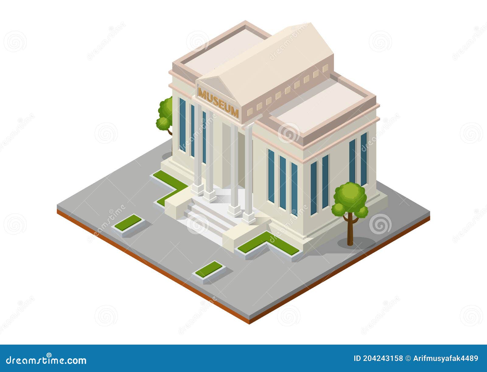 Isometric museum building stock vector. Illustration of building ...
