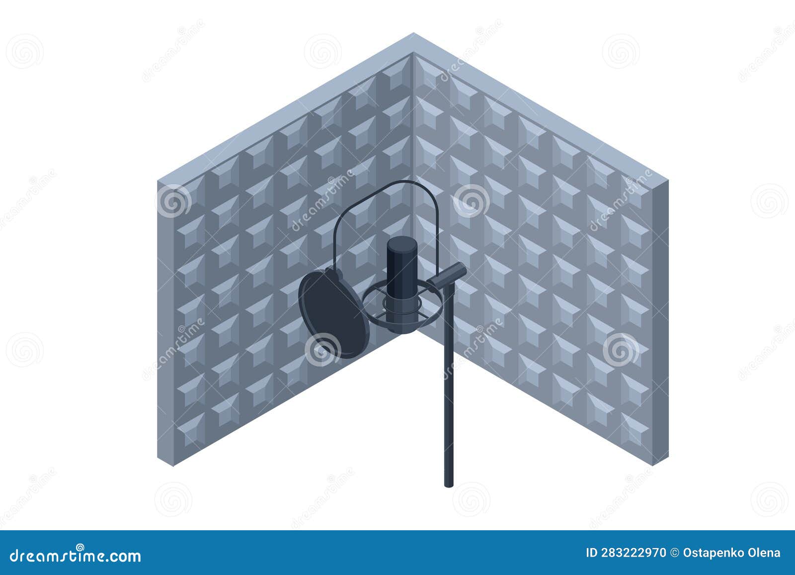 Isometric Music Recording Studio. Engineer Working On Recording Studio ...