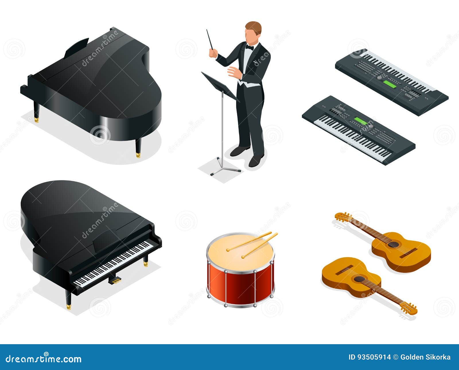 Set Isometric Musical Note In Human Head, Voice Assistant, Music Player ...