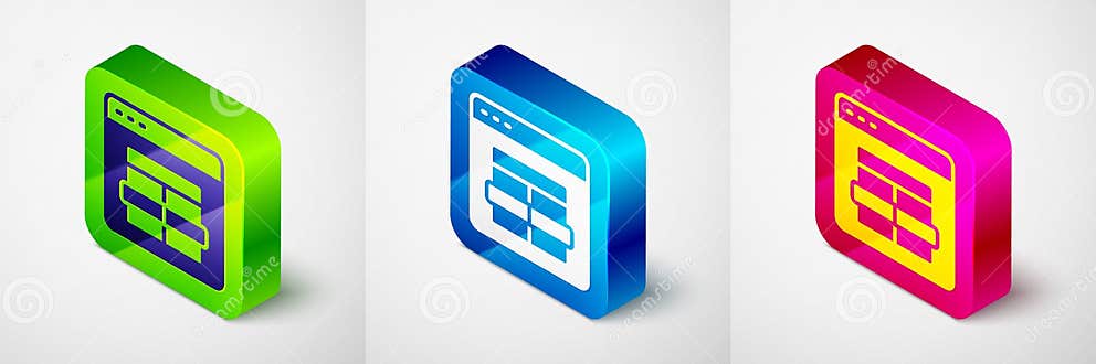 Isometric Mysql Code Icon Isolated On Grey Background Html Code Symbol For Your Web Site Design