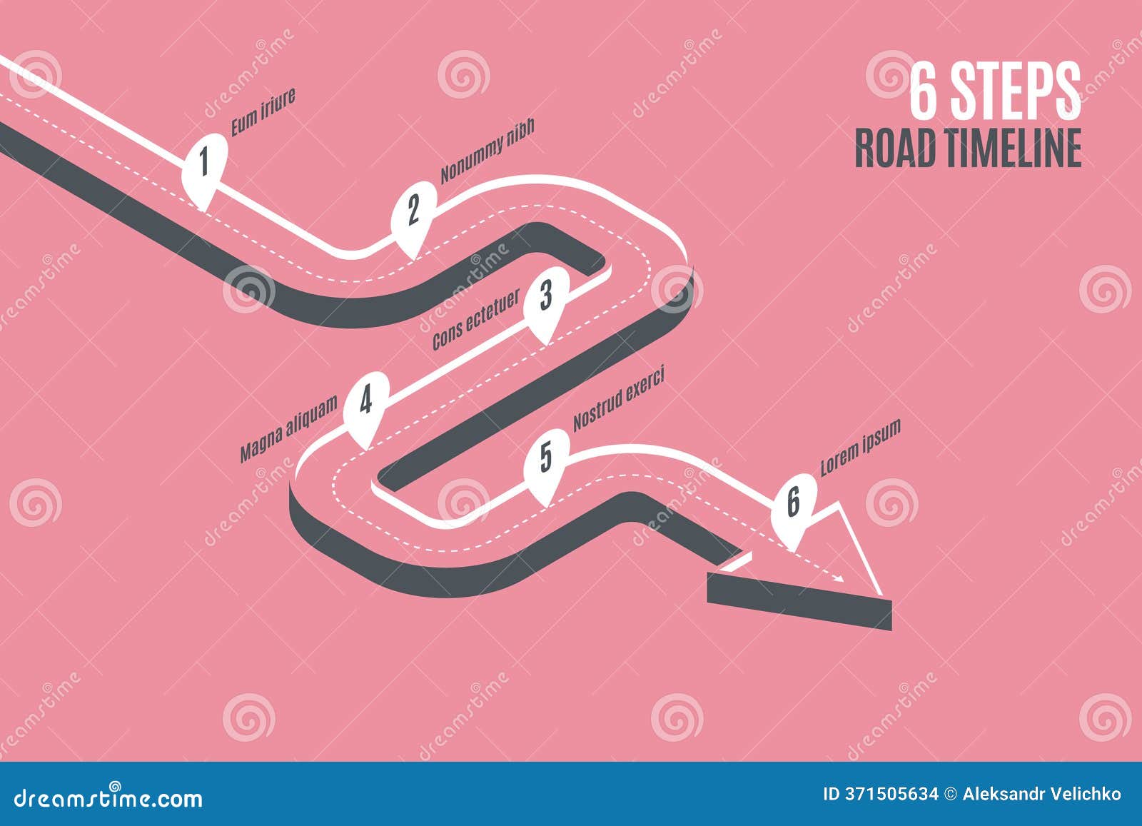 Isometric Navigation Map Infographic 7 Steps Timeline Concept. Vector ...