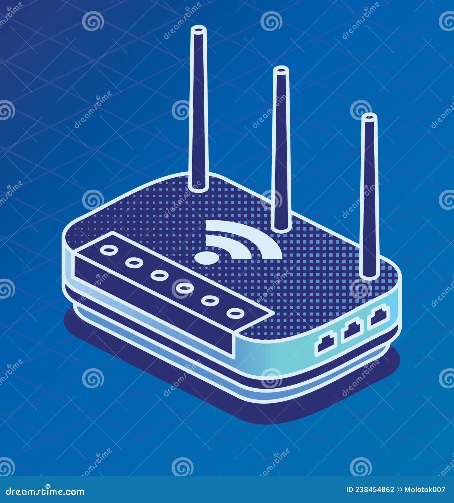 Isometric Network Router stock vector. Illustration of connection ...