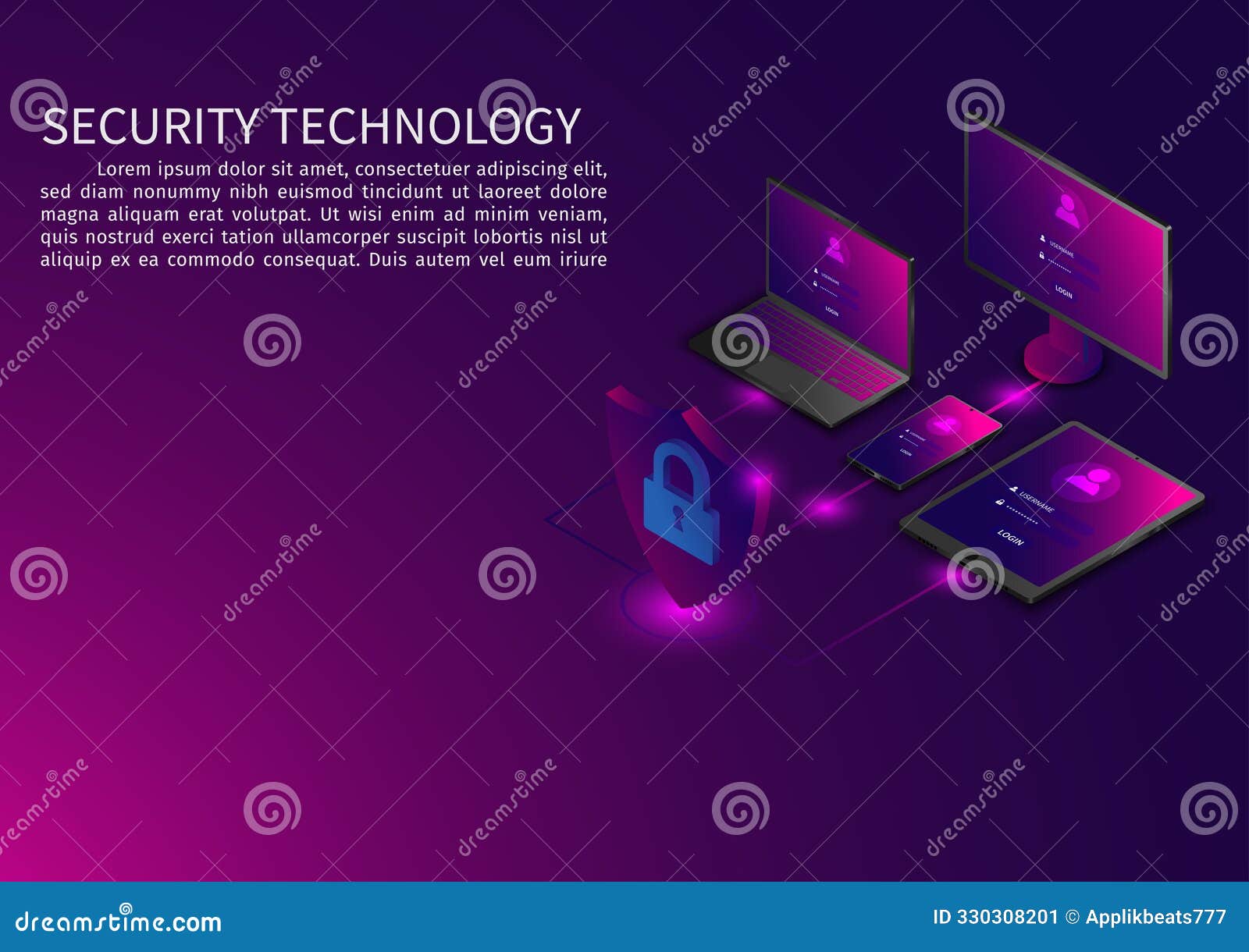 Isometric Network Security Information Transfer Background. Data Security Modern Concept Stock ...