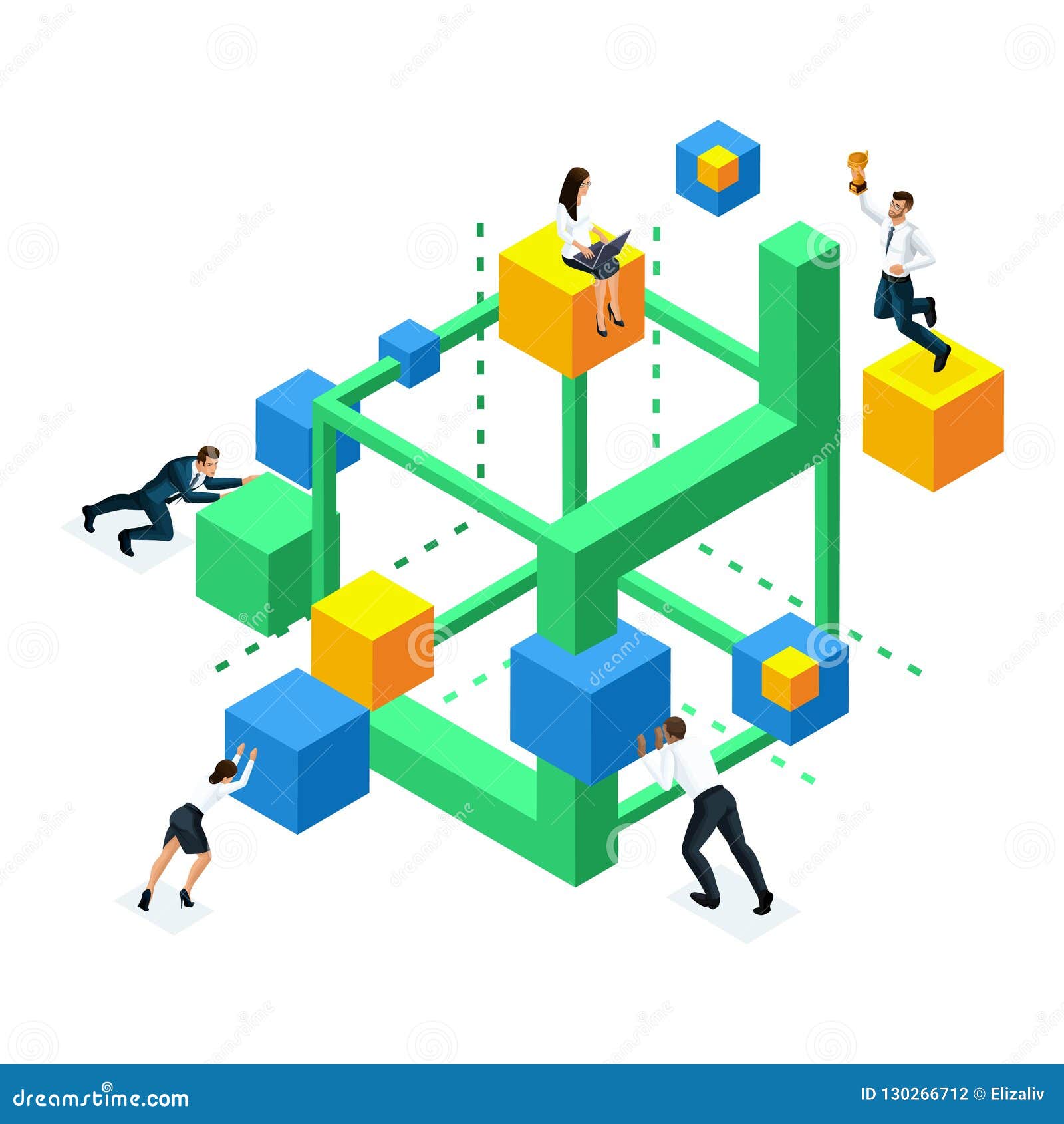 Concept Of Creating And Building Logo Vector Illustration ...