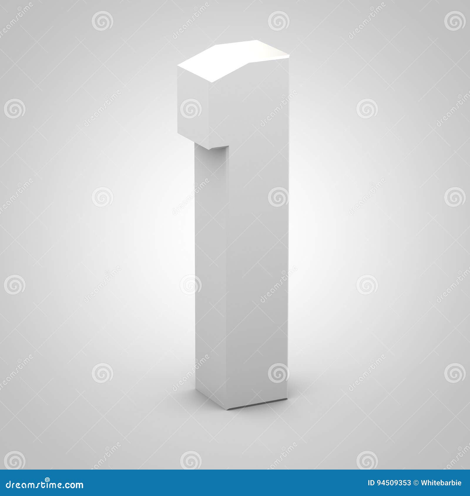 Isometric Number 1 on White Background Stock Illustration ...