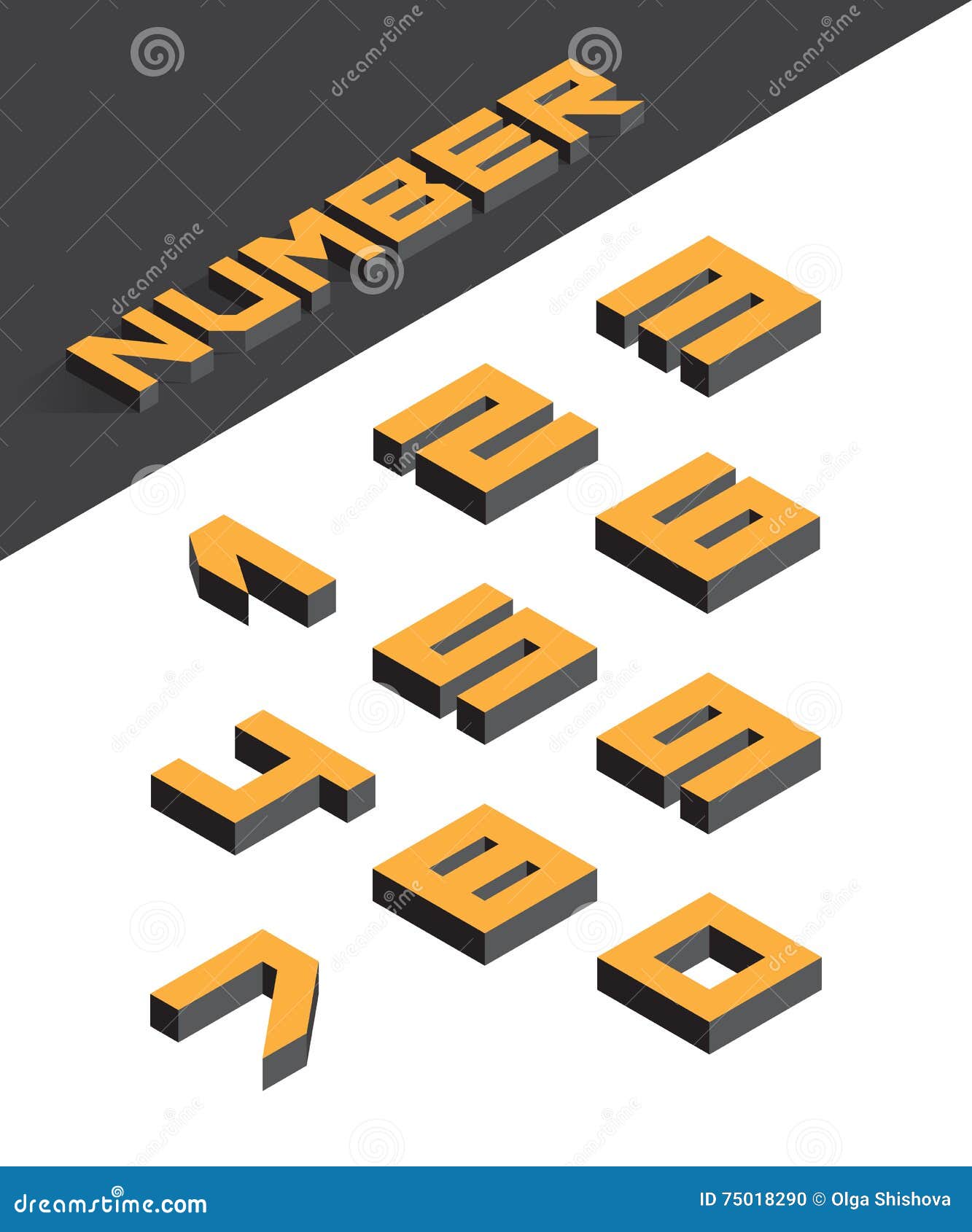 Isometric numbers stock illustration. Illustration of logo - 75018290