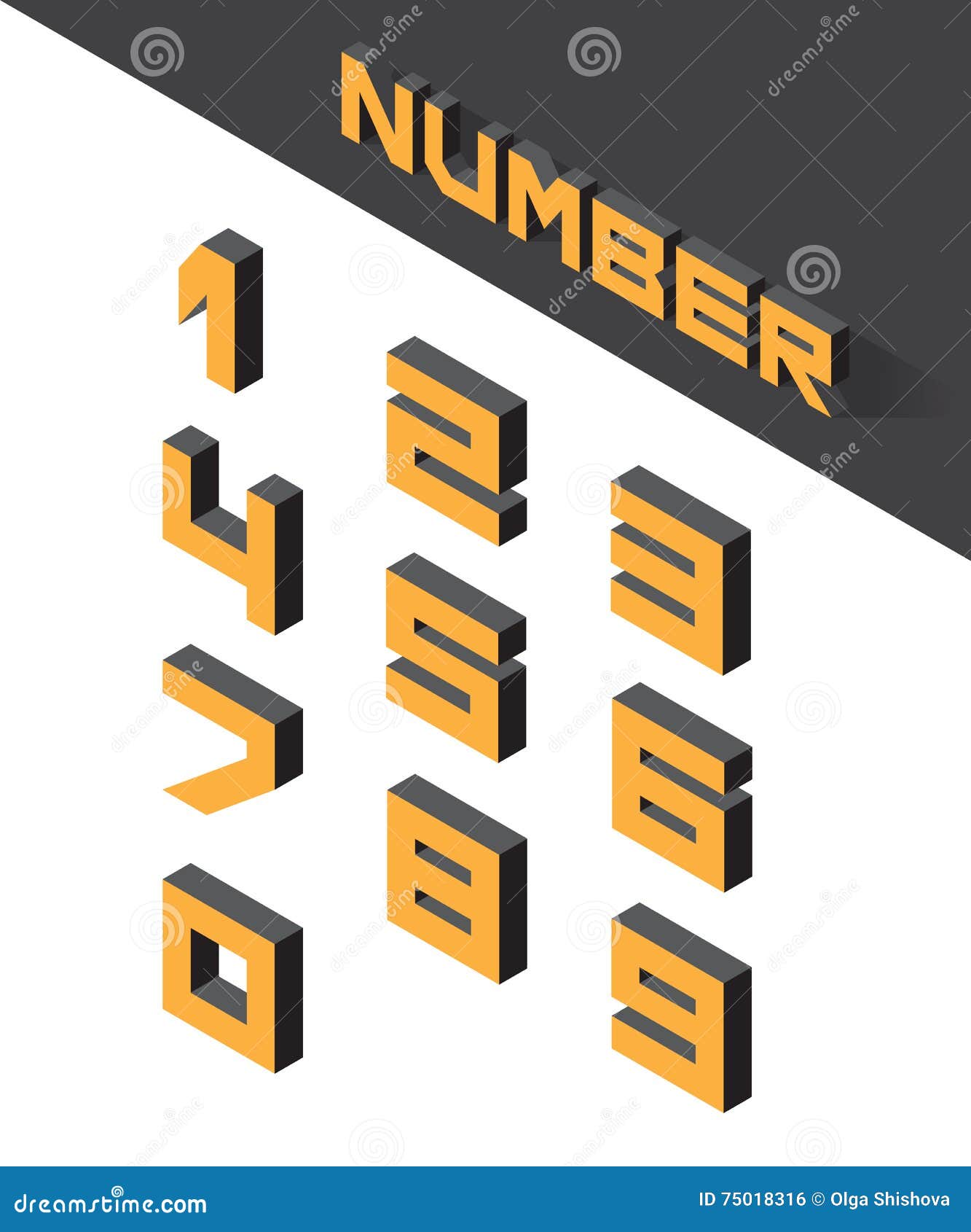Isometric numbers stock illustration. Illustration of modeling - 75018316