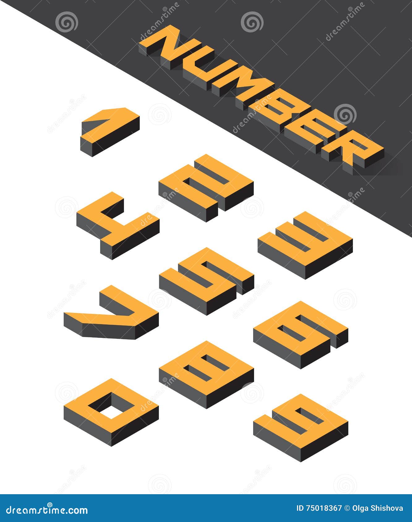 Isometric numbers stock illustration. Illustration of abstract - 75018367