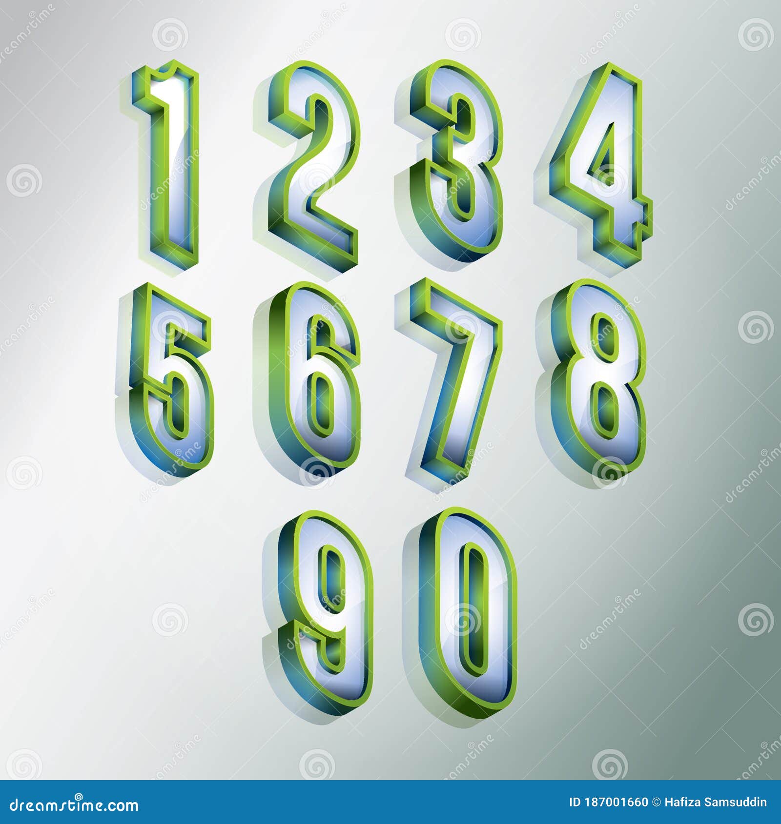 Isometric Numbers Collection. Vector Illustration Decorative Design ...