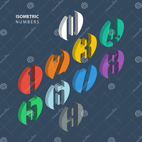 Isometric numbers set. stock vector. Illustration of count - 63671507