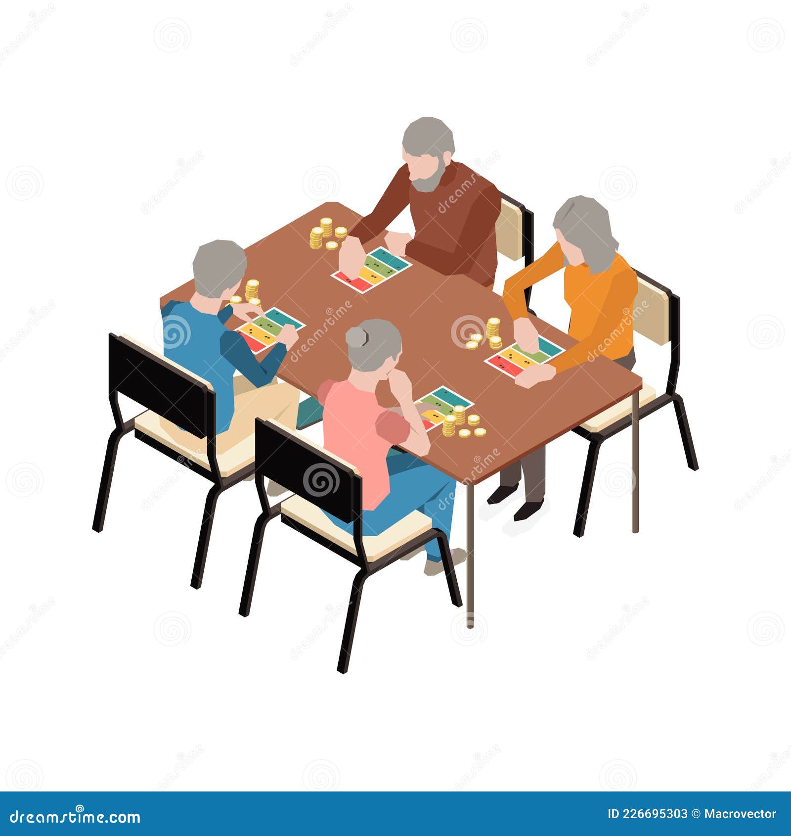 Isometric Nursing Home Living Room Interior With Old People Vector ...