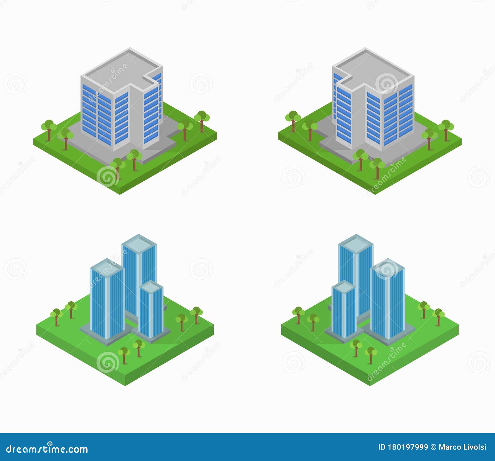 Isometric Office Icon Illustrated in Vector on White Background Stock ...