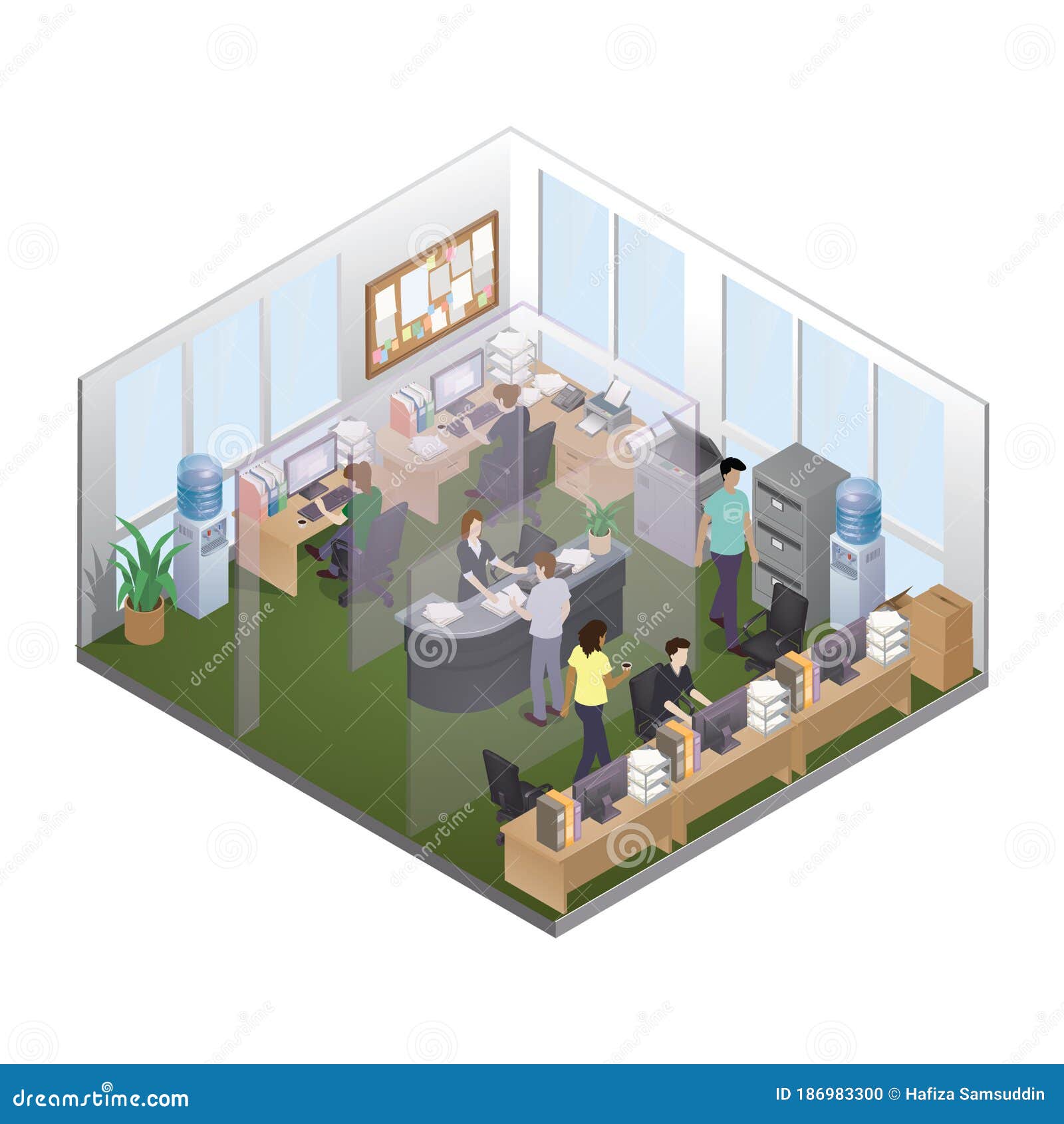 Isometric Office Layout. Vector Illustration Decorative Design Stock ...