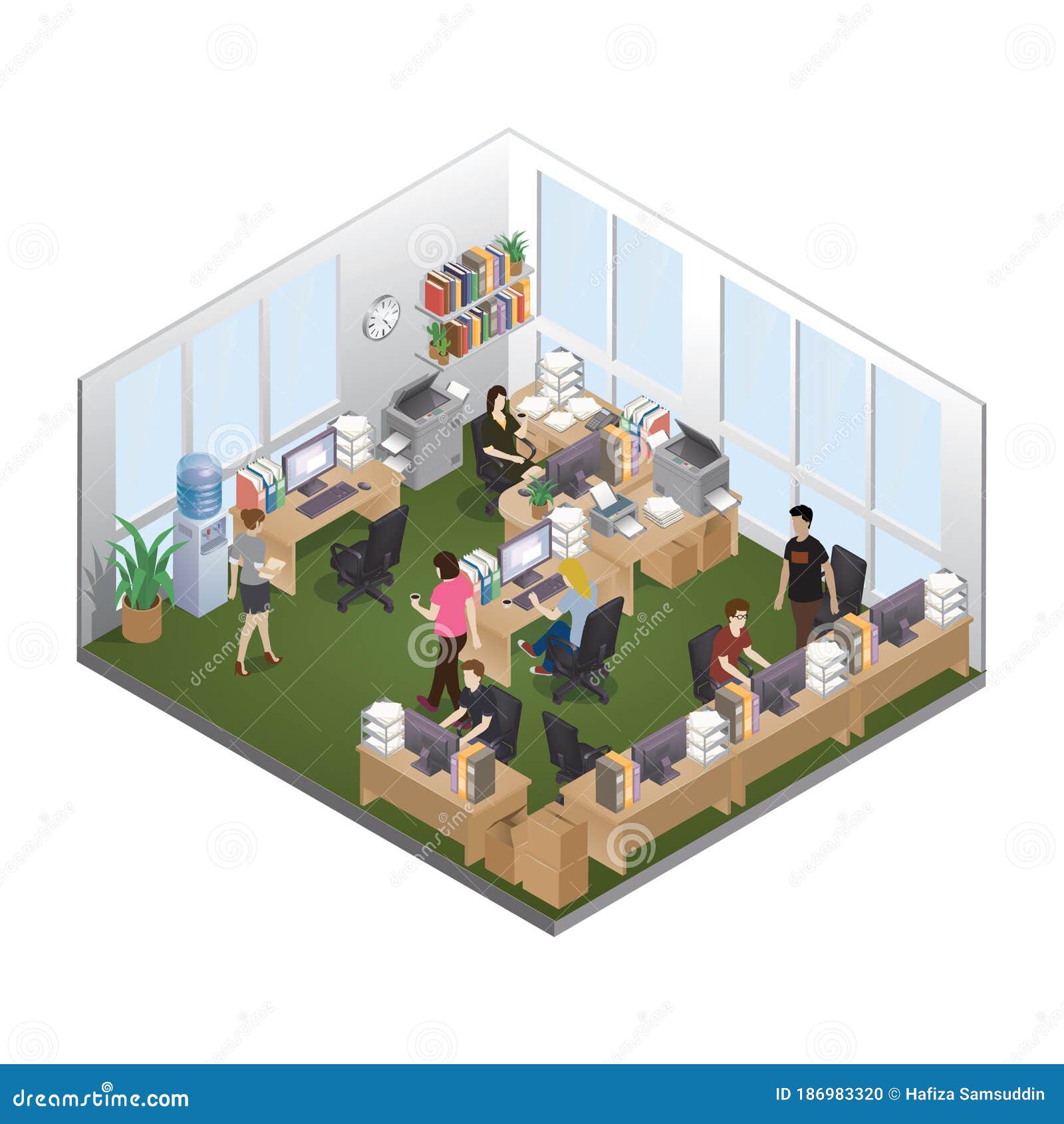 Isometric Office Layout. Vector Illustration Decorative Design Stock ...