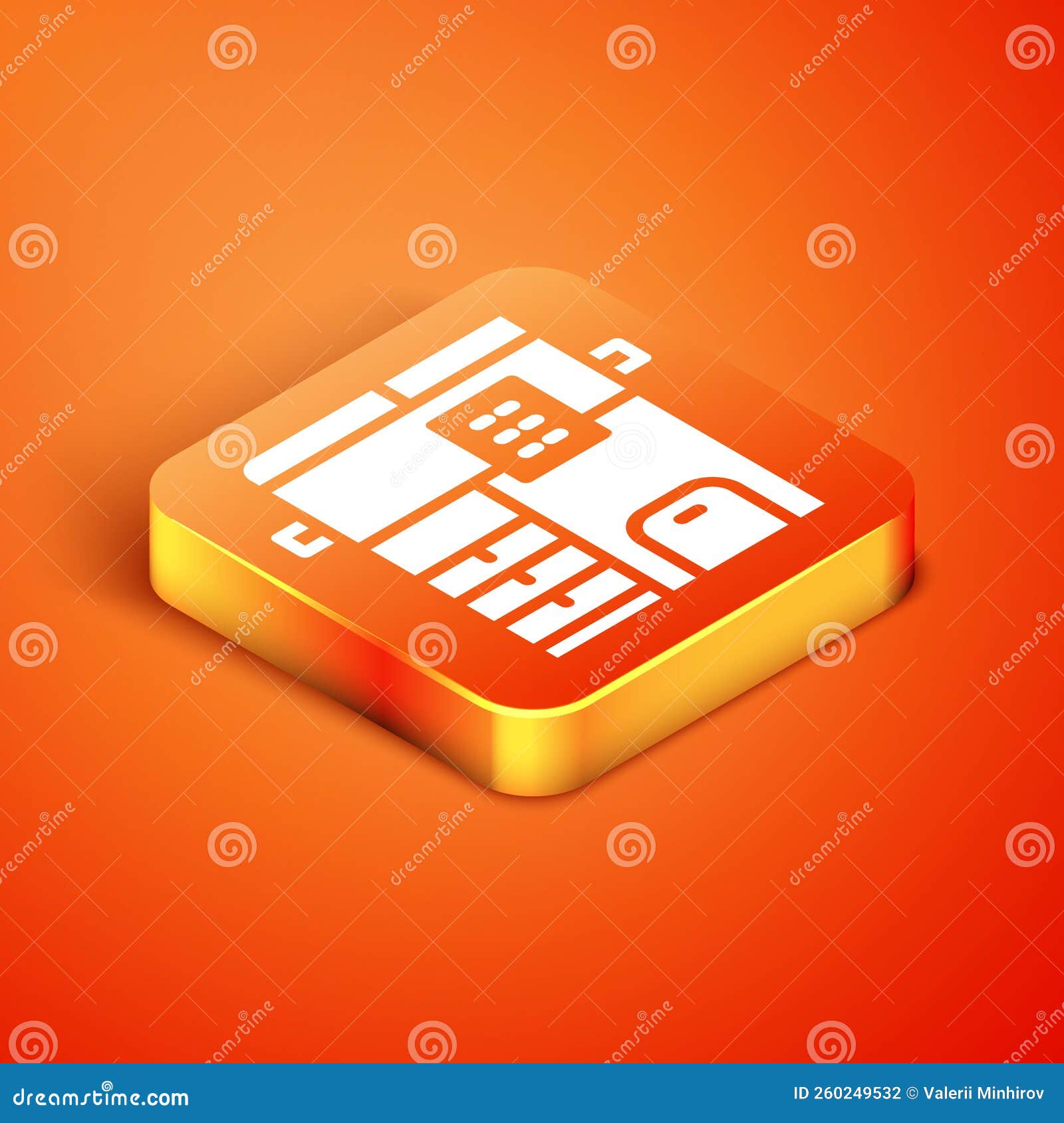 Isometric Multifunction Office Printer. Office Professional Multi-function Printer Scanner ...