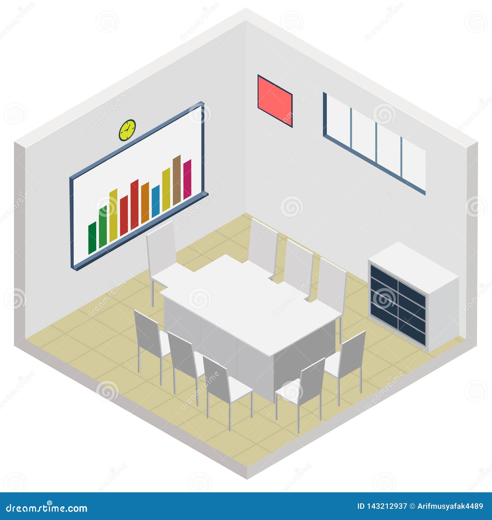 Isometric office room icon stock vector. Illustration of corporation ...