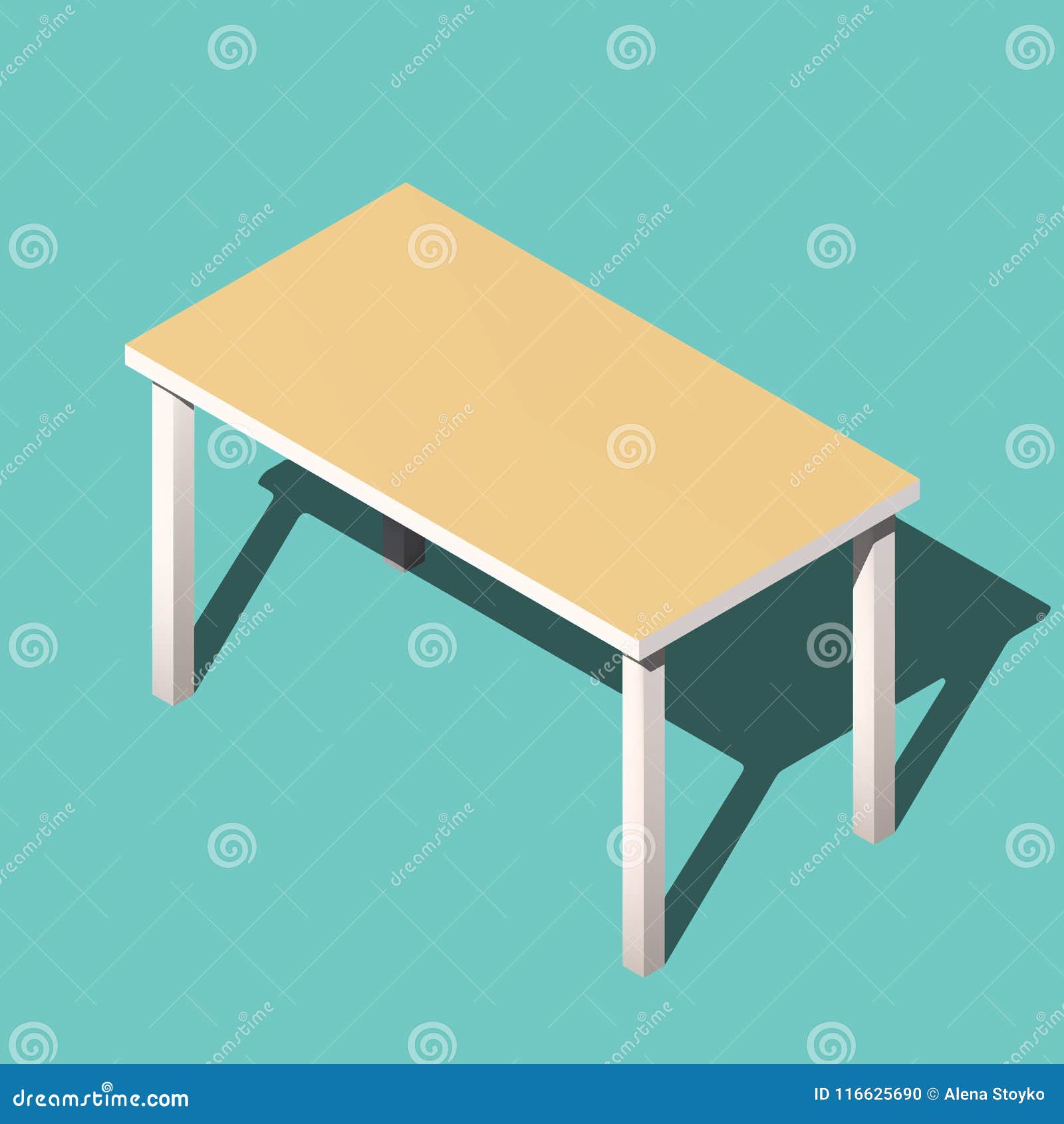 Isometric Office Table. Modern Workplace Vector Illustration Stock ...